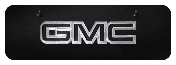 GMC 3D Logo Mini License Plate Official Licensed - Chrome on Black ...