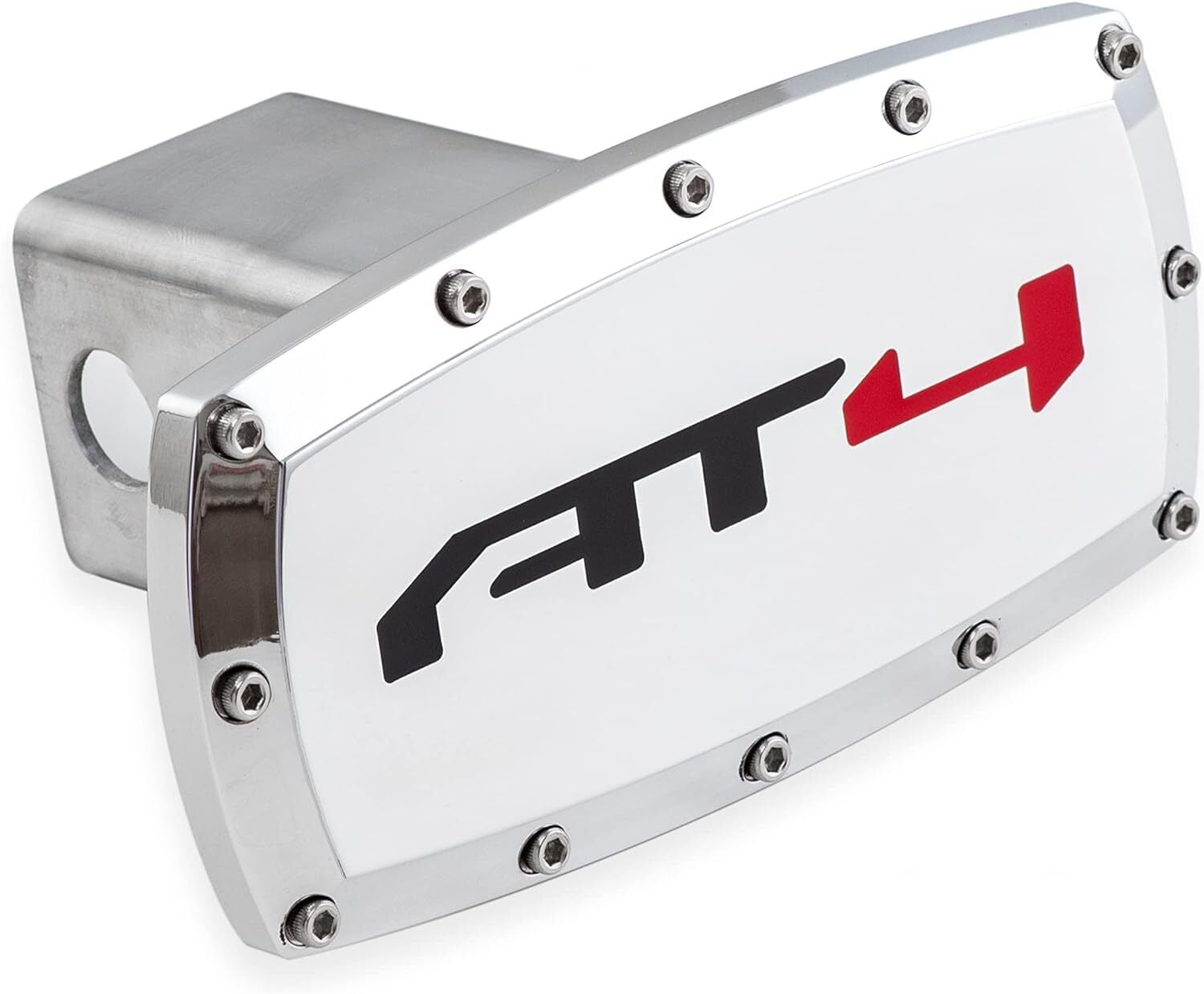 GMC AT4 Logo Polished Chrome Steel Billet Tow Hitch Cover Official ...