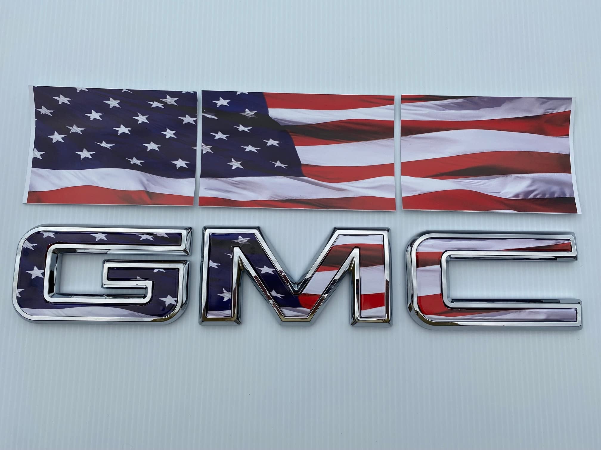 GMC Canyon American Flag Grille GMC Emblem Overlay Decal 2019-2025 ...