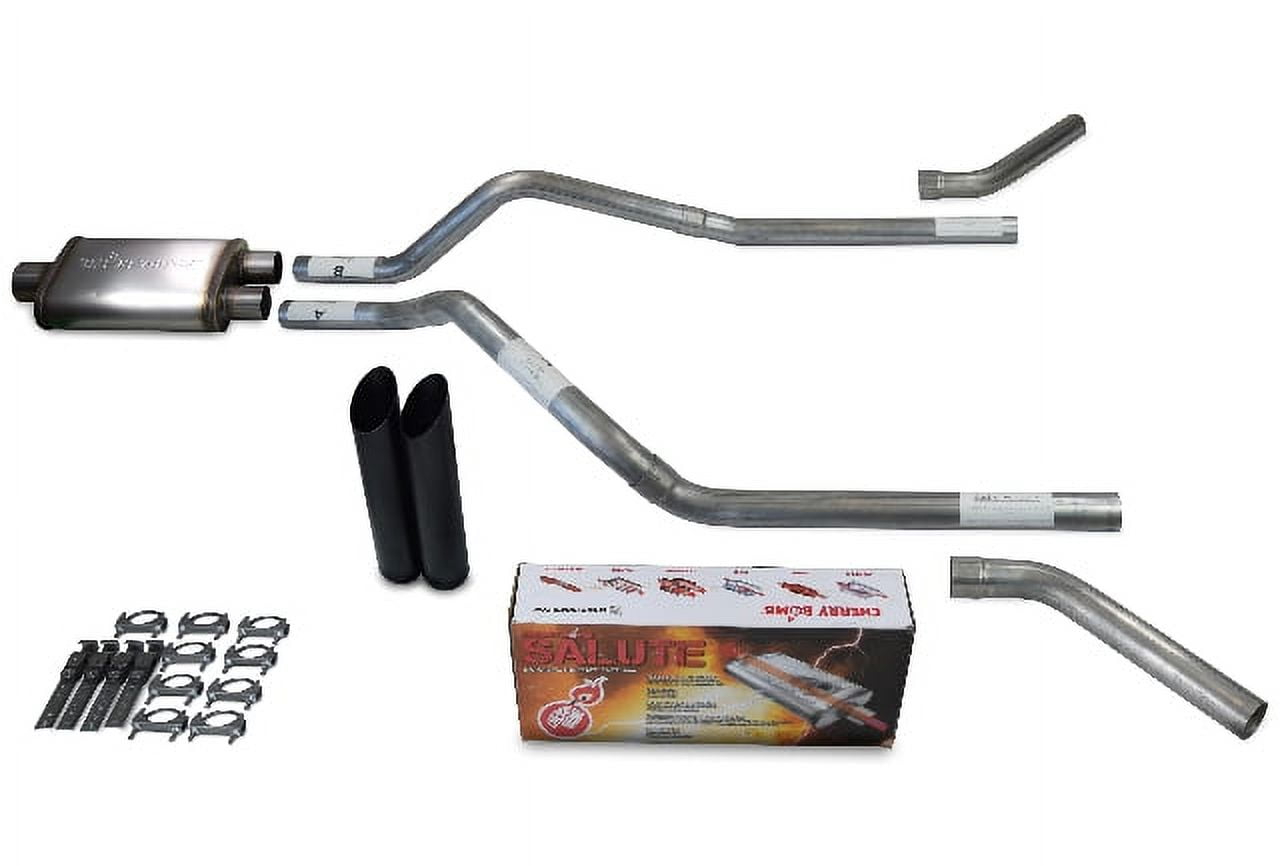 GMC Jimmy 95-99 2.5" Dual Exhaust Kits Cherry Bomb Salute Black Tips ...