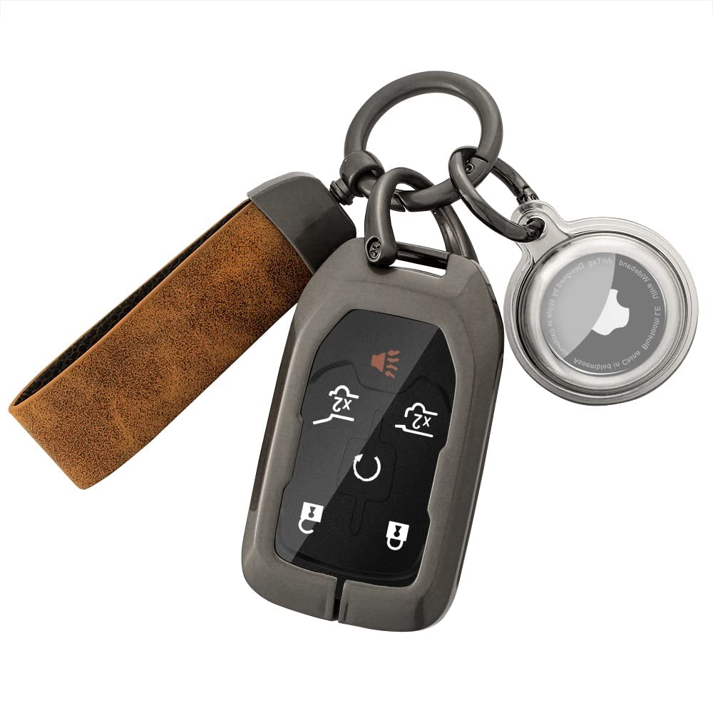 or GMC Key Fob Cover with Airtag Keychain, Metal Shell Car Key Case ...