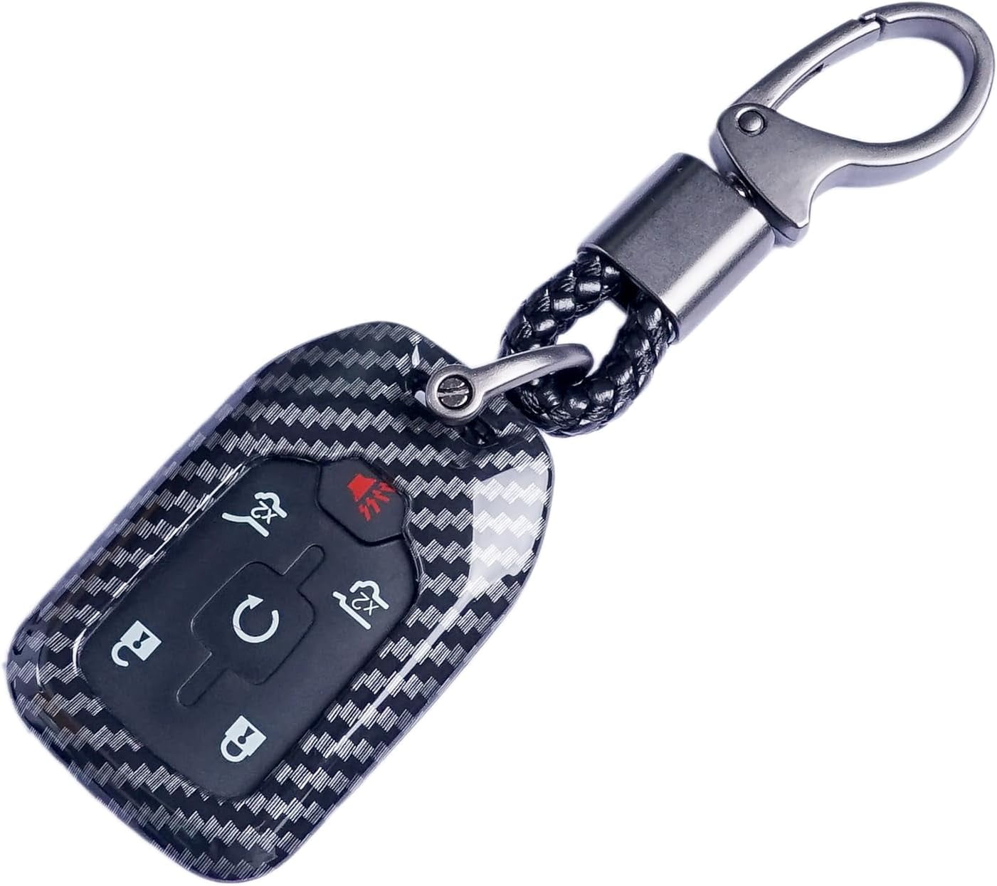 For GMC Key Fob Cover, Carbon Fiber Pattern Key Case for 2017-2022 2023 ...
