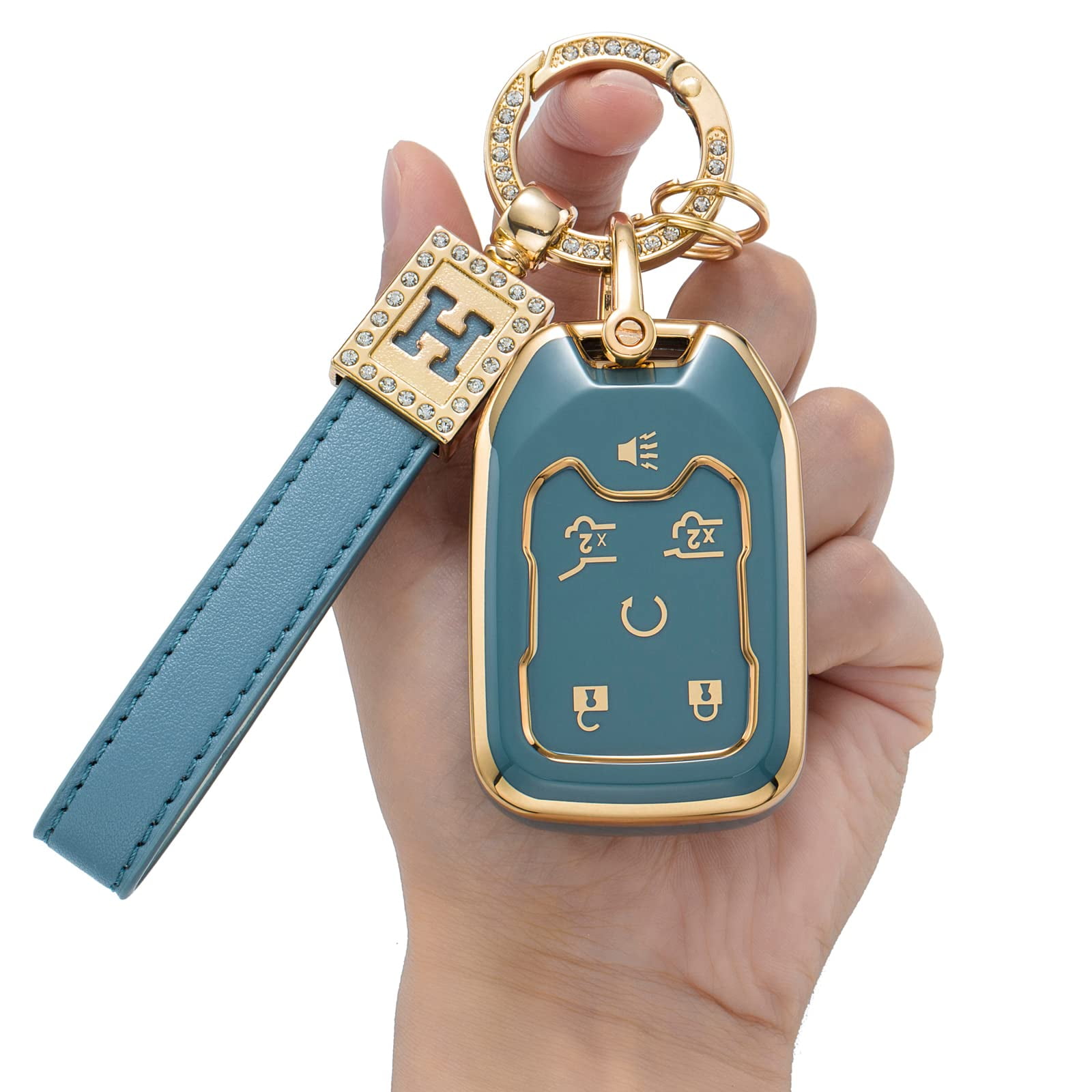 for GMC Key Fob Cover with Keychain Soft TPU Protection Car Key Case ...