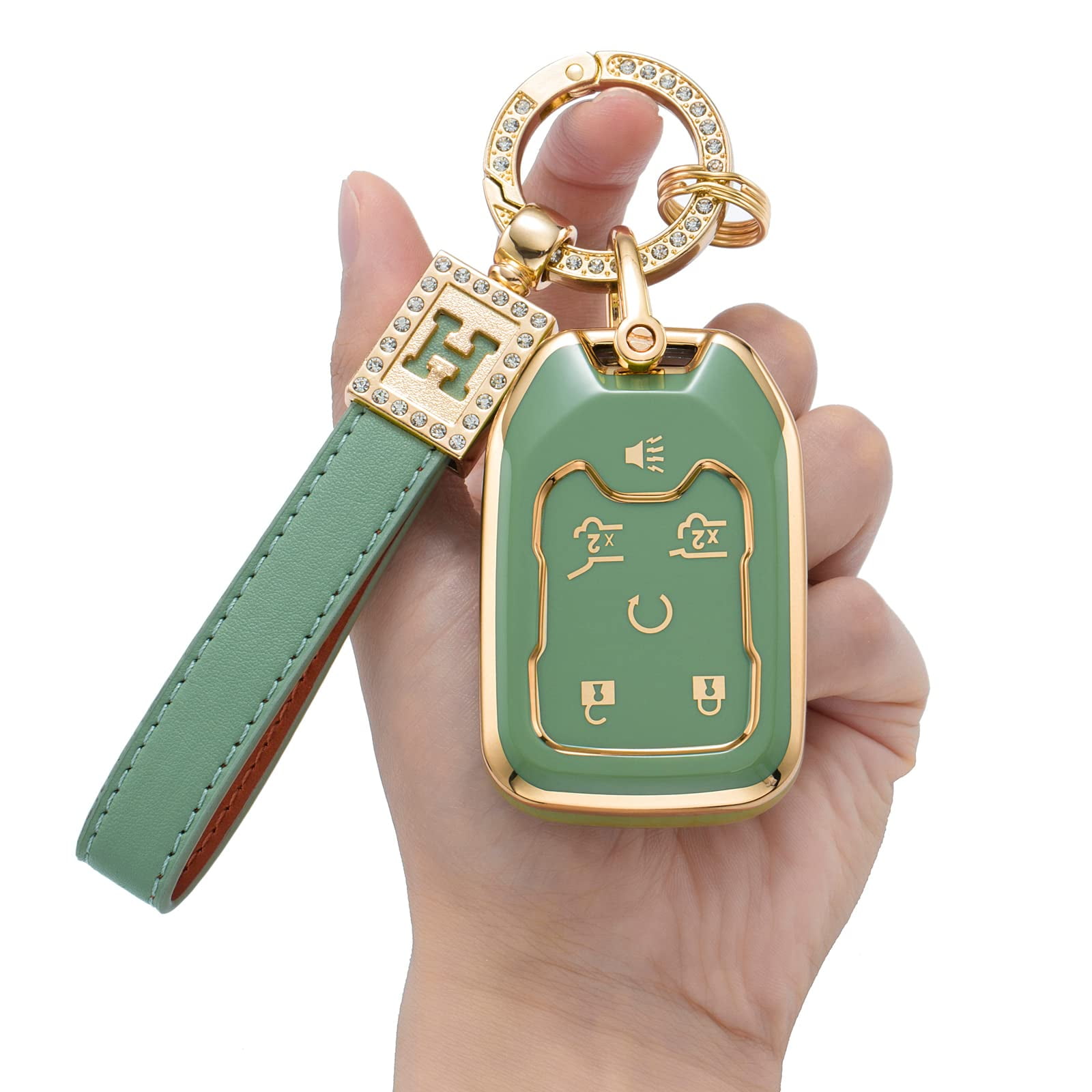 for GMC Key Fob Cover with Keychain Soft TPU Protection Car Key Case ...