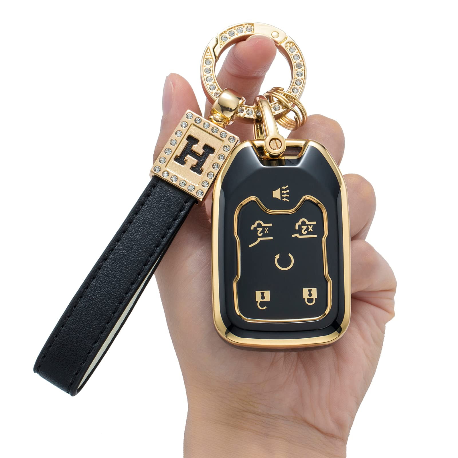for GMC Key Fob Cover with Keychain Soft TPU Protection Car Key Case ...