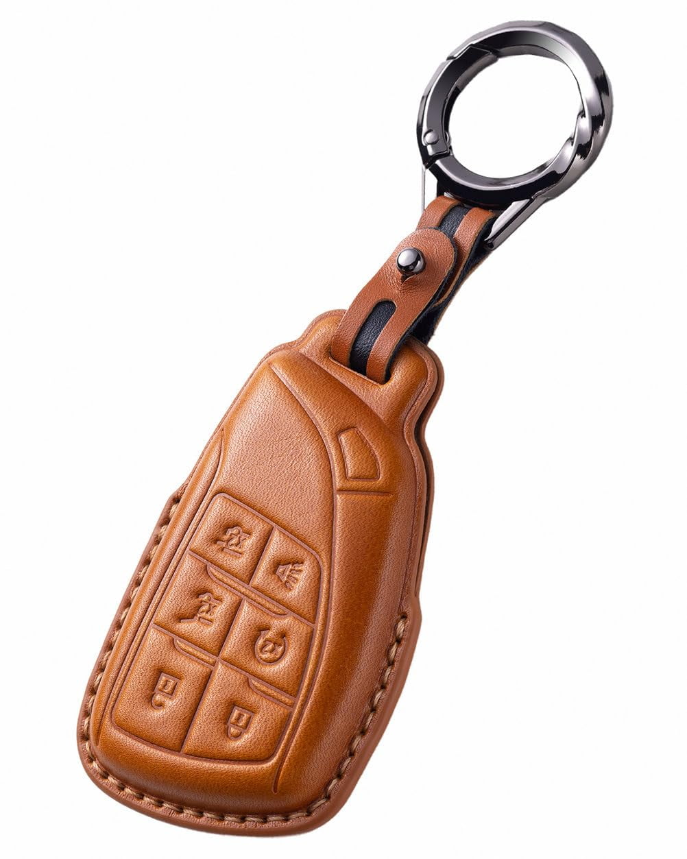 for GMC Key Fob Cover Leather Key Case Fob Holder Keychain Compatible ...