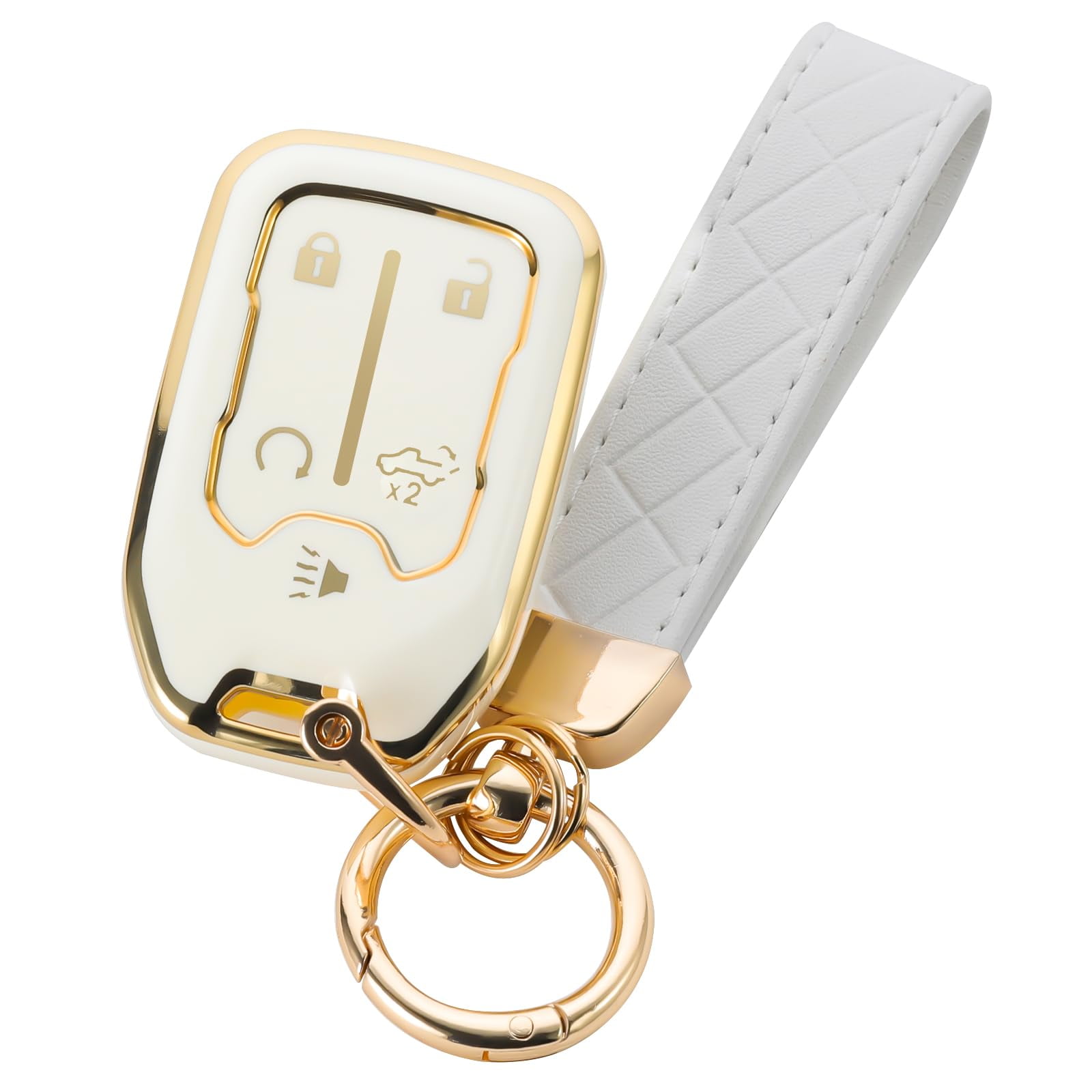 or GMC Key Fob Cover TPU Key Shell Metal Ring Key Chain Soft Shell Car ...