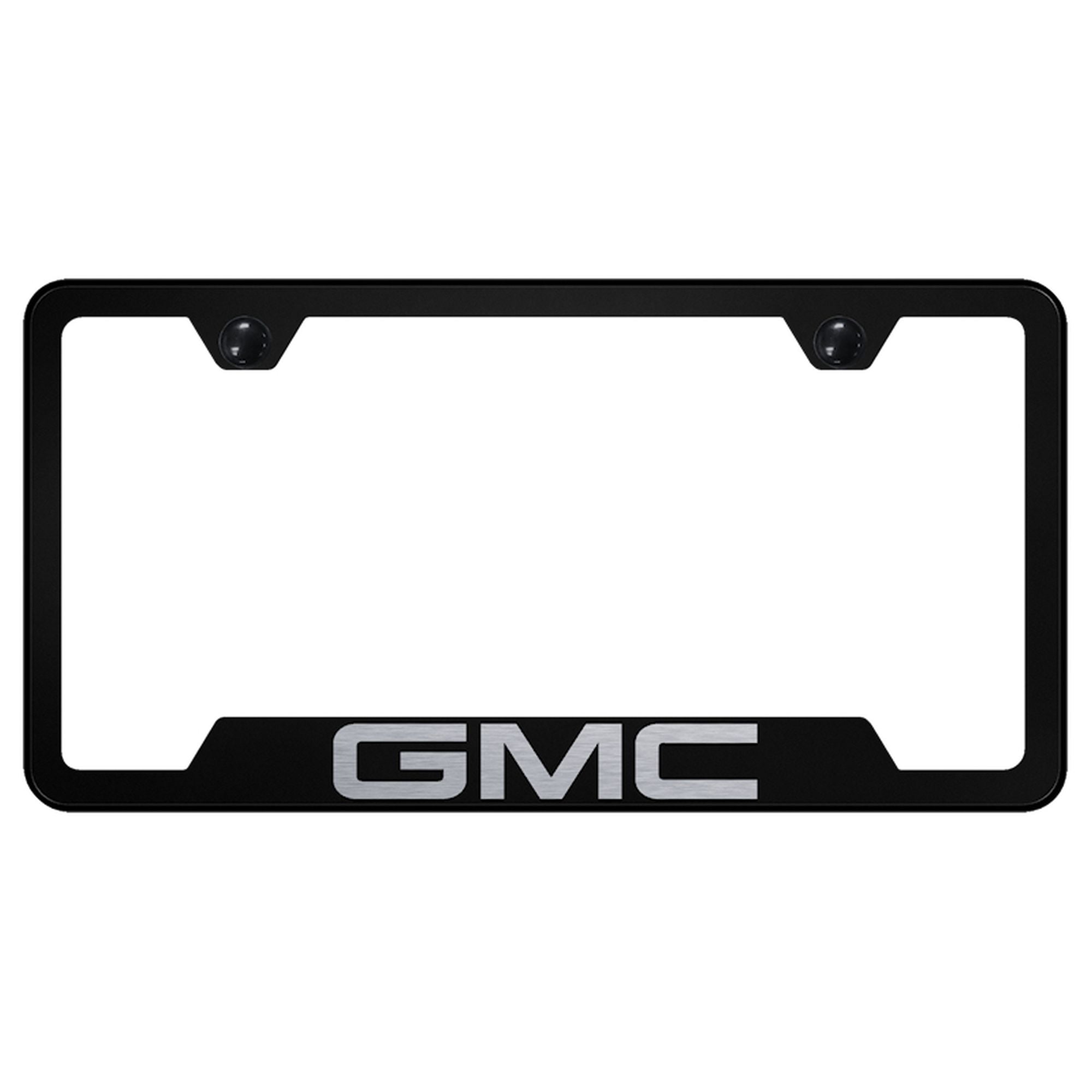 GMC Laser Etched Logo Cut-Out License Plate Frame (Black) - Walmart.com