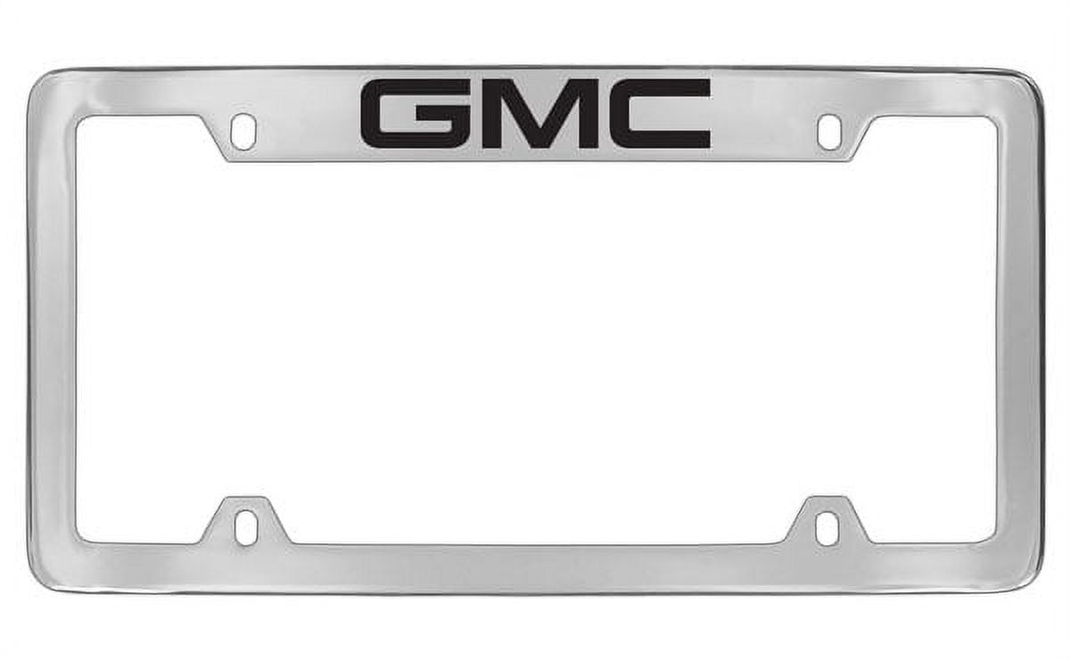 GMC Logo Chrome Plated Metal Top Engraved License Plate Frame Holder ...