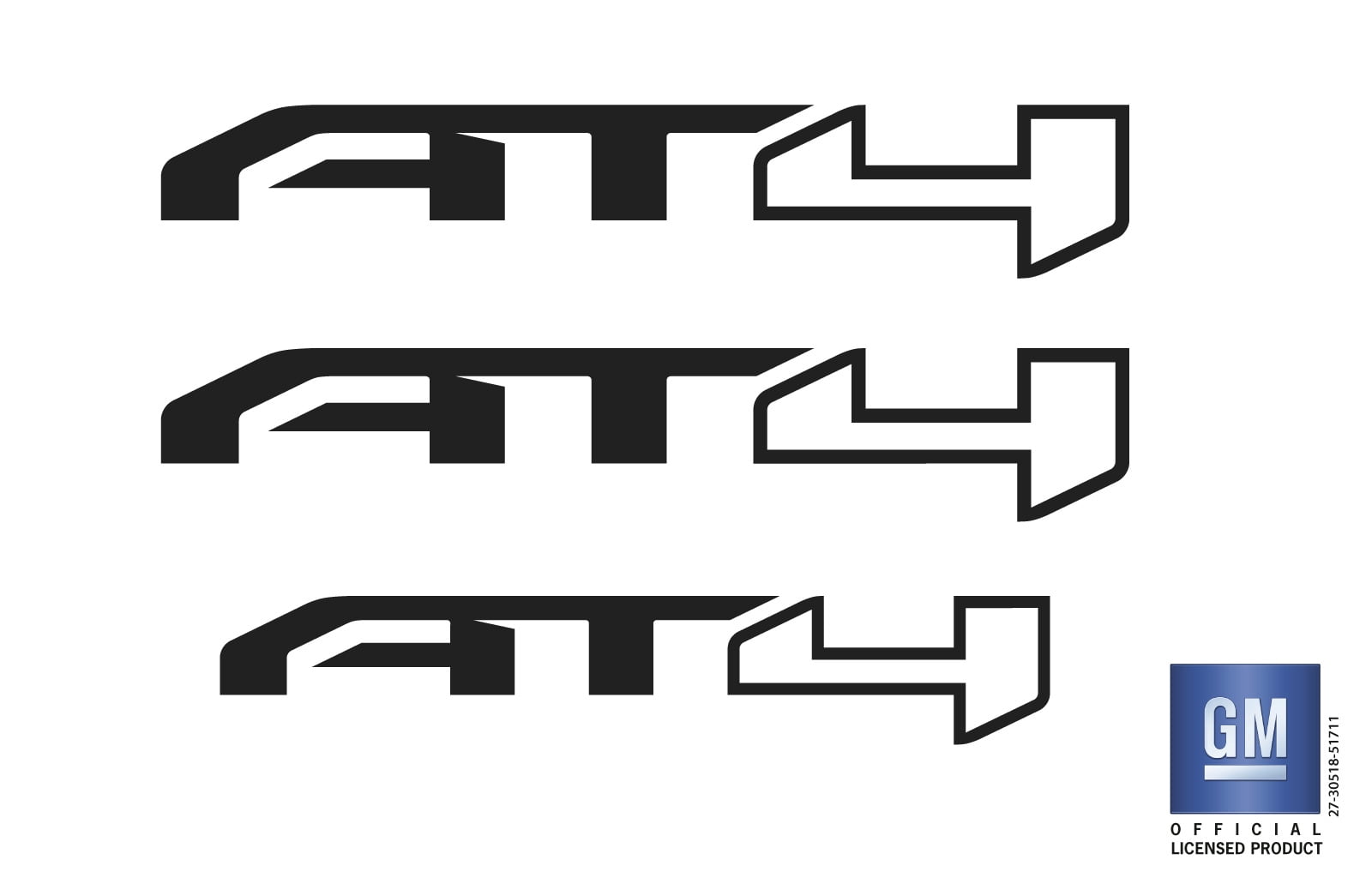 GMC SIERRA Matte Black AT4 Emblem Overlay Decals 2019-2025 Set of 3 GM ...