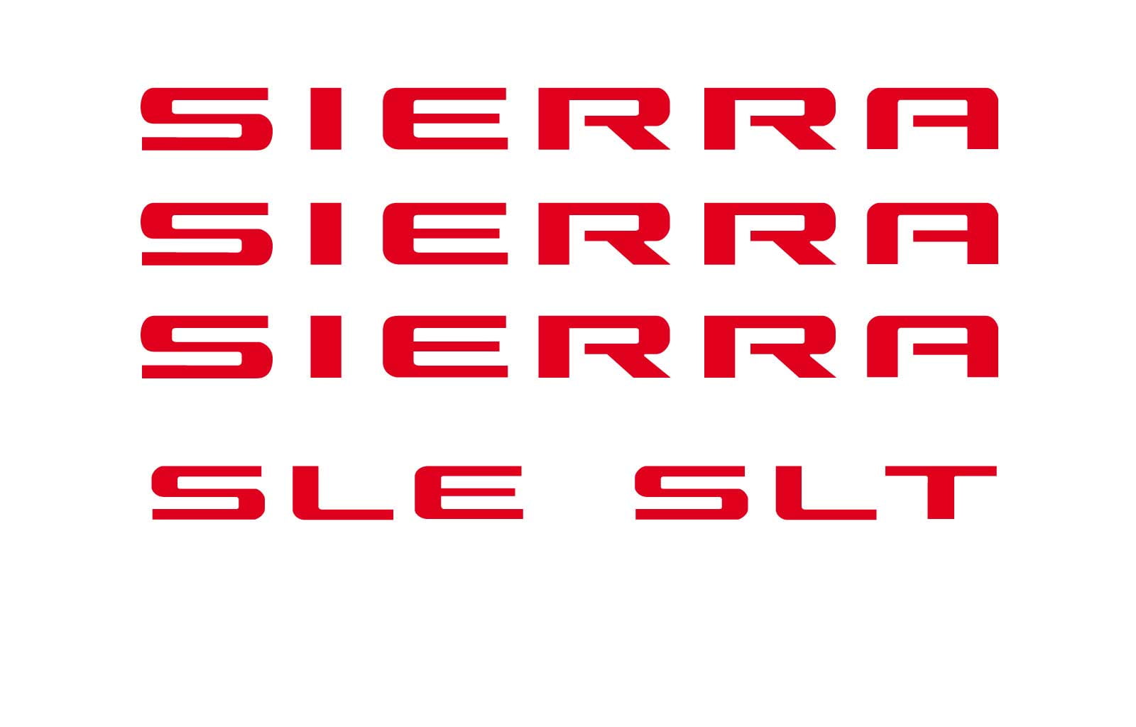 GMC SIERRA RED Emblem Overlay Decal Lettering Set 2007-2018 GM Licensed ...