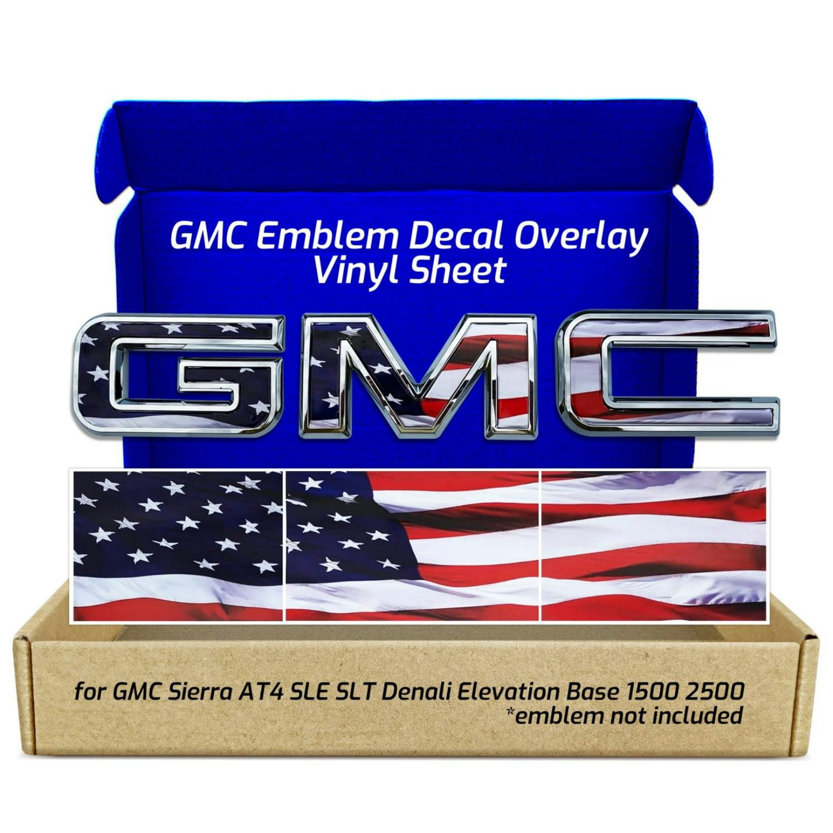 GMC Sierra 1500 2500 3500 American Flag Tailgate GMC Emblem Decal 2019 ...