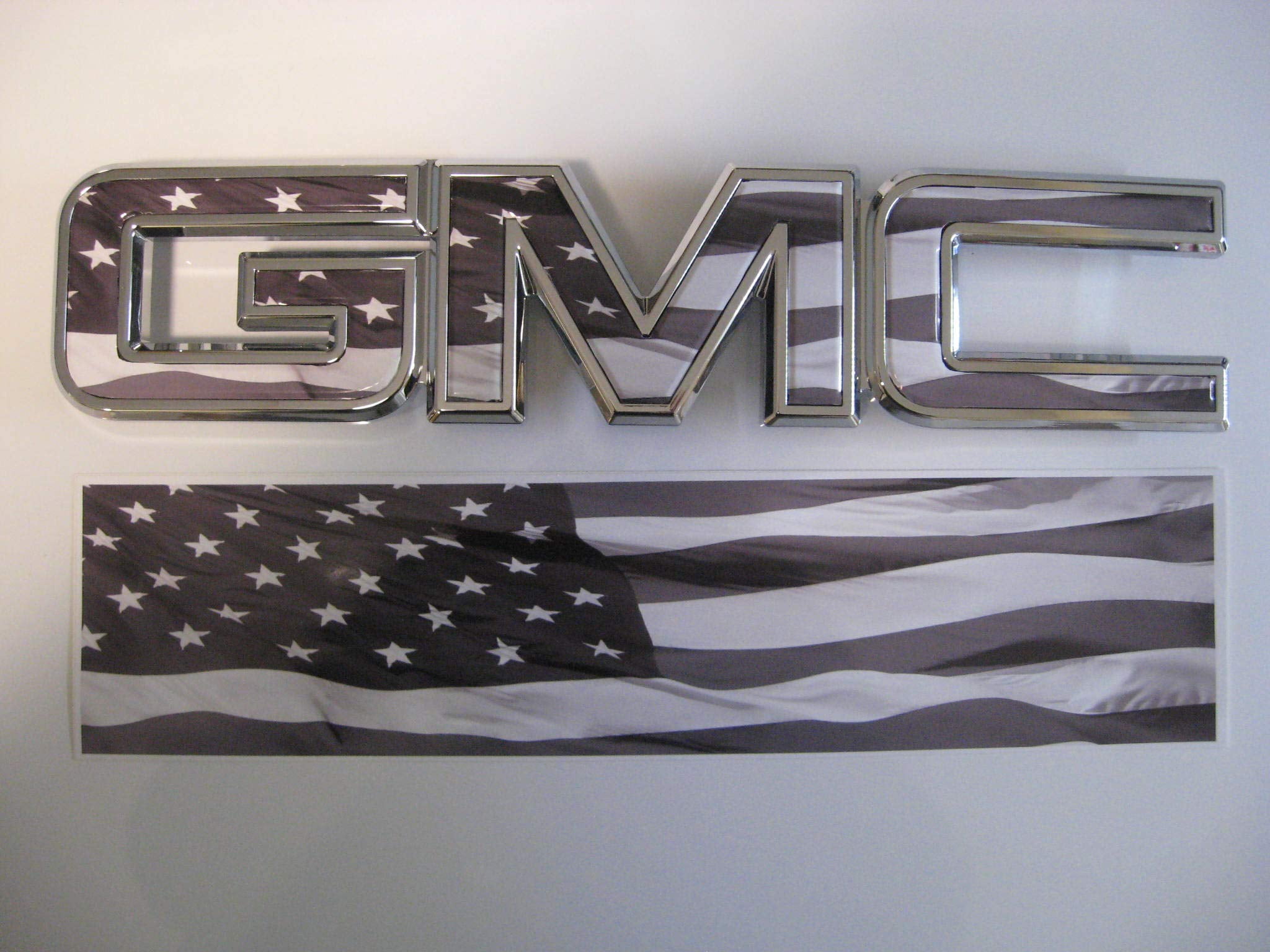 GMC Sierra Black American Flag GMC Grille Emblem Overlay Decal 2014 ...