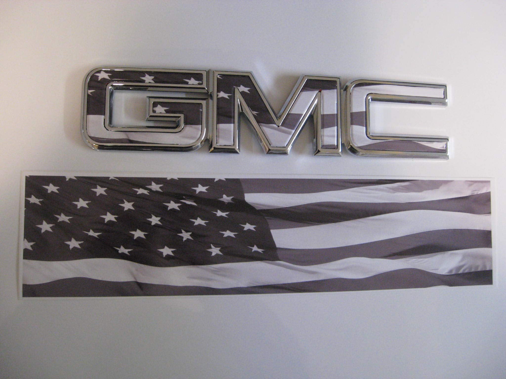 GMC Sierra Black American Flag GMC Tailgate Emblem Overlay Decal 2014 ...