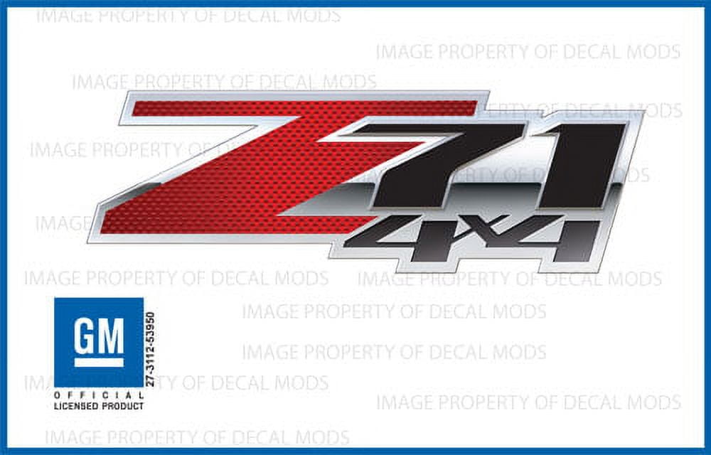 GMC Sierra Z71 4x4 decals stickers Carbon Fiber Red Special - FSCFR ...