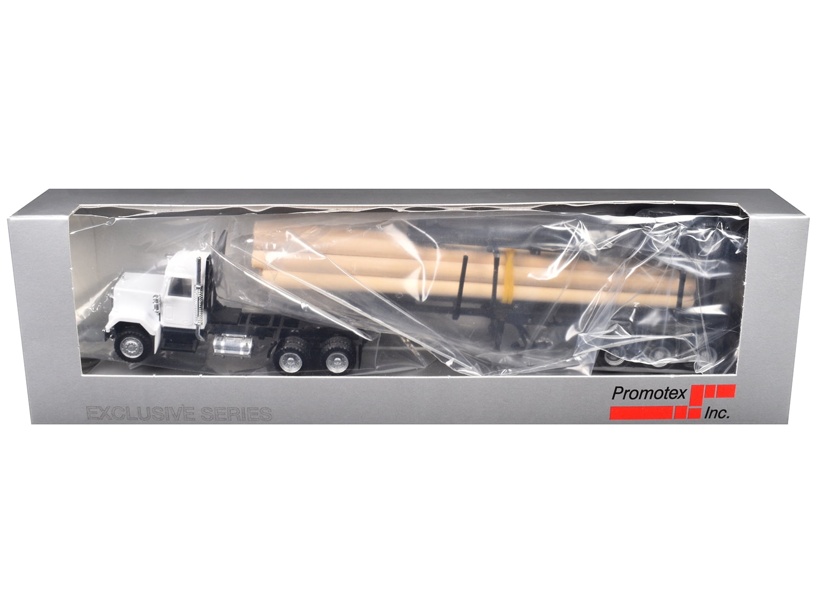 GMC Super B Log Truck and Trailer White with Log Accessories 1/87 (HO ...