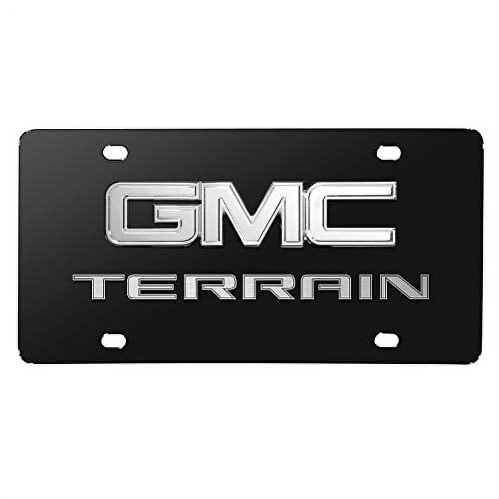 GMC Terrain 3D Dual Logo Black Stainless Steel License Plate - Walmart.com