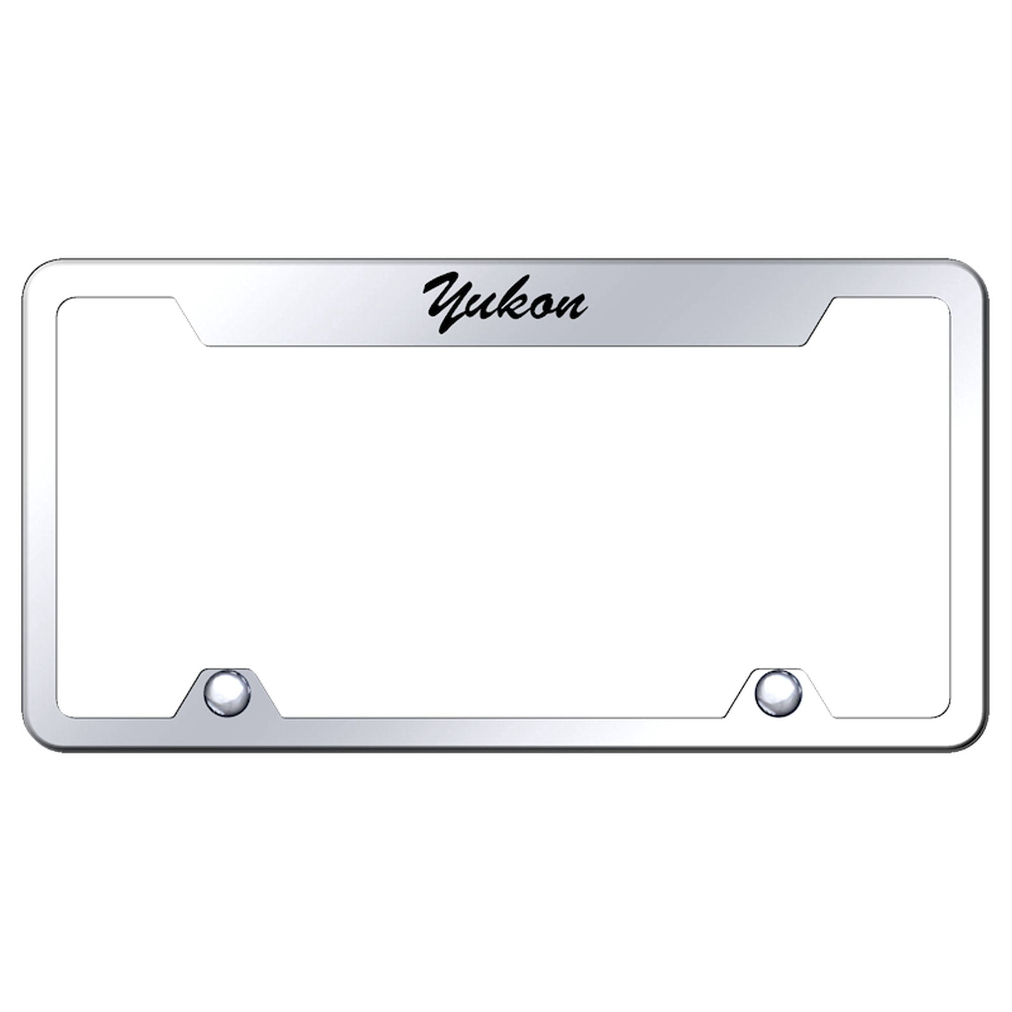 GMC Yukon Script Satinless Steel Truck Cut-Out License Plate Frame ...