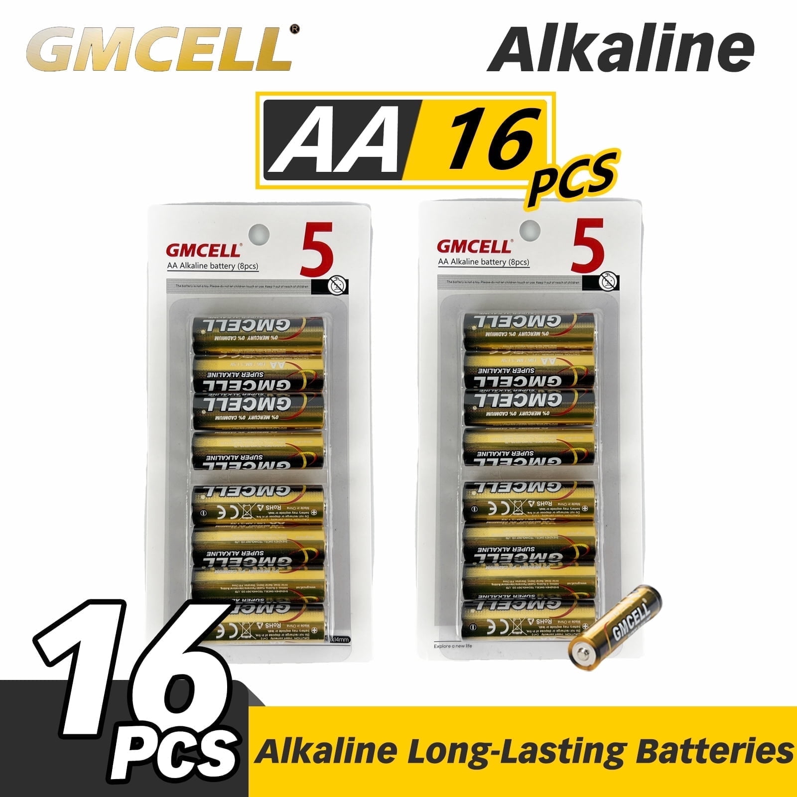 GMCELL 16-Count Alkaline General Purpose Batteries - Walmart.com