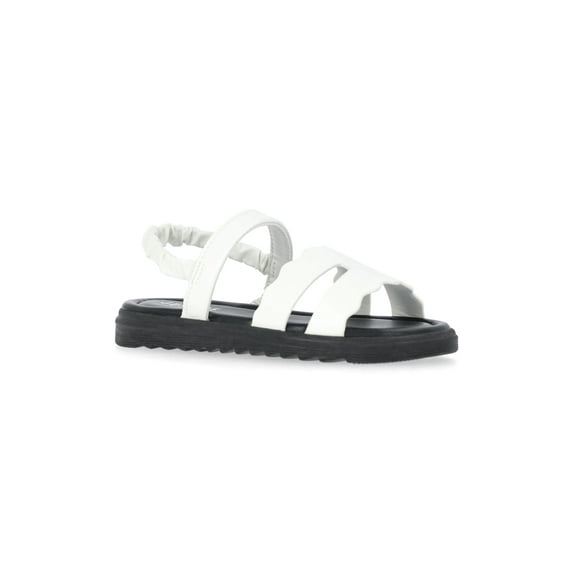 Justice Little and Big Girls Faux Leather Cut Out Sandals - Walmart.com