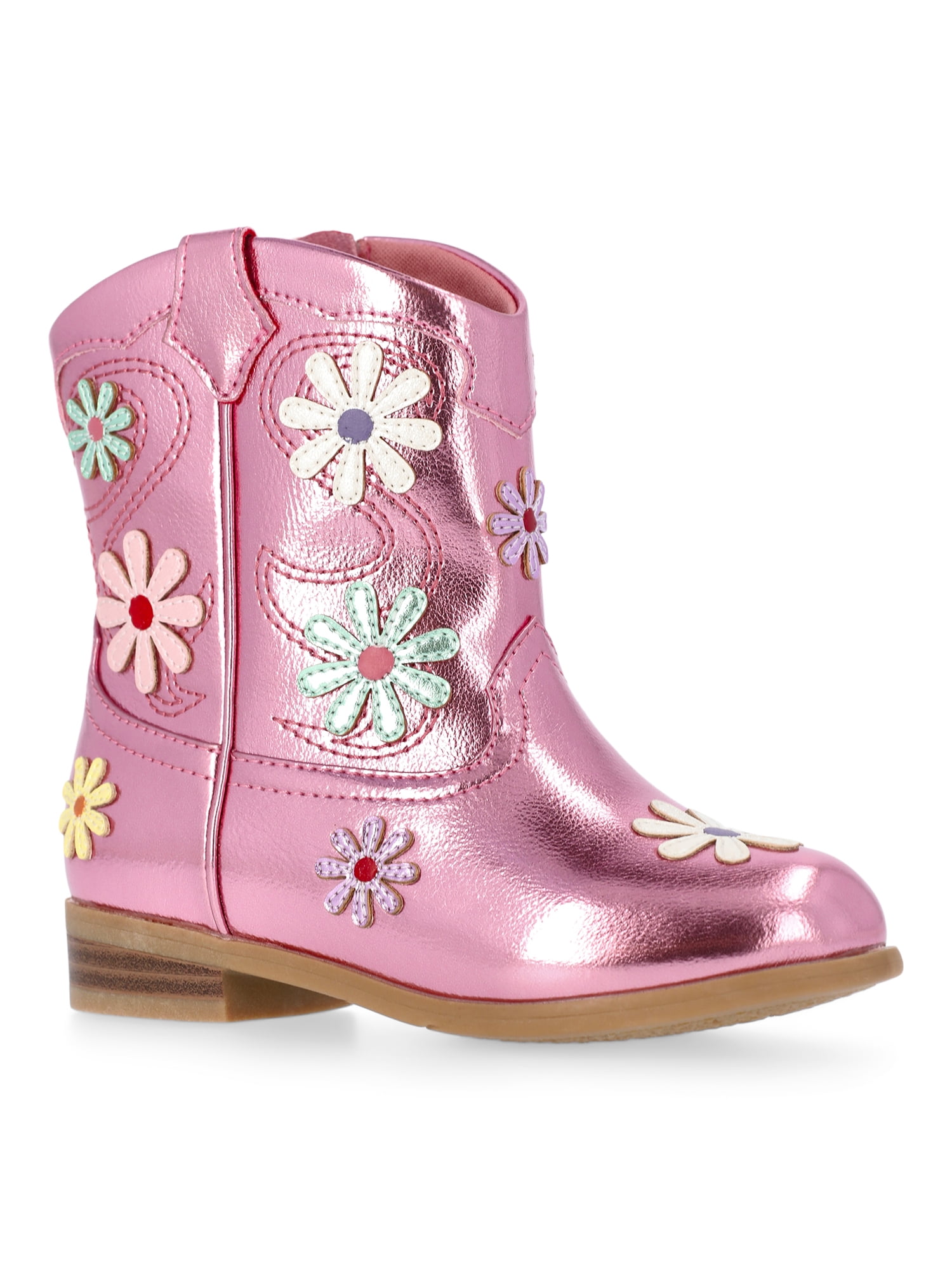 Wonder Nation Girls and Toddler Western Daisy Boots - Walmart.com