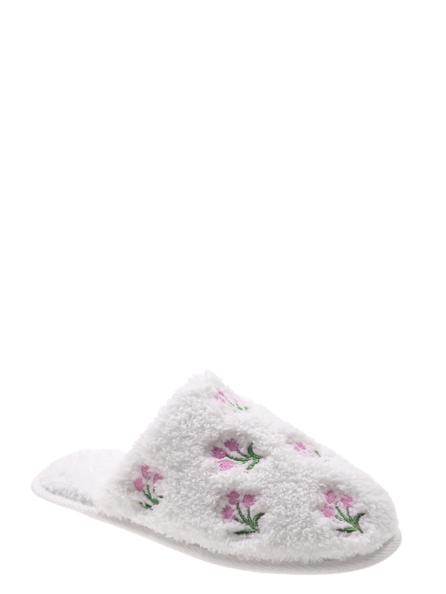 Wonder Nation Little & Big Girls Scuff Flower Slippers - Walmart.com