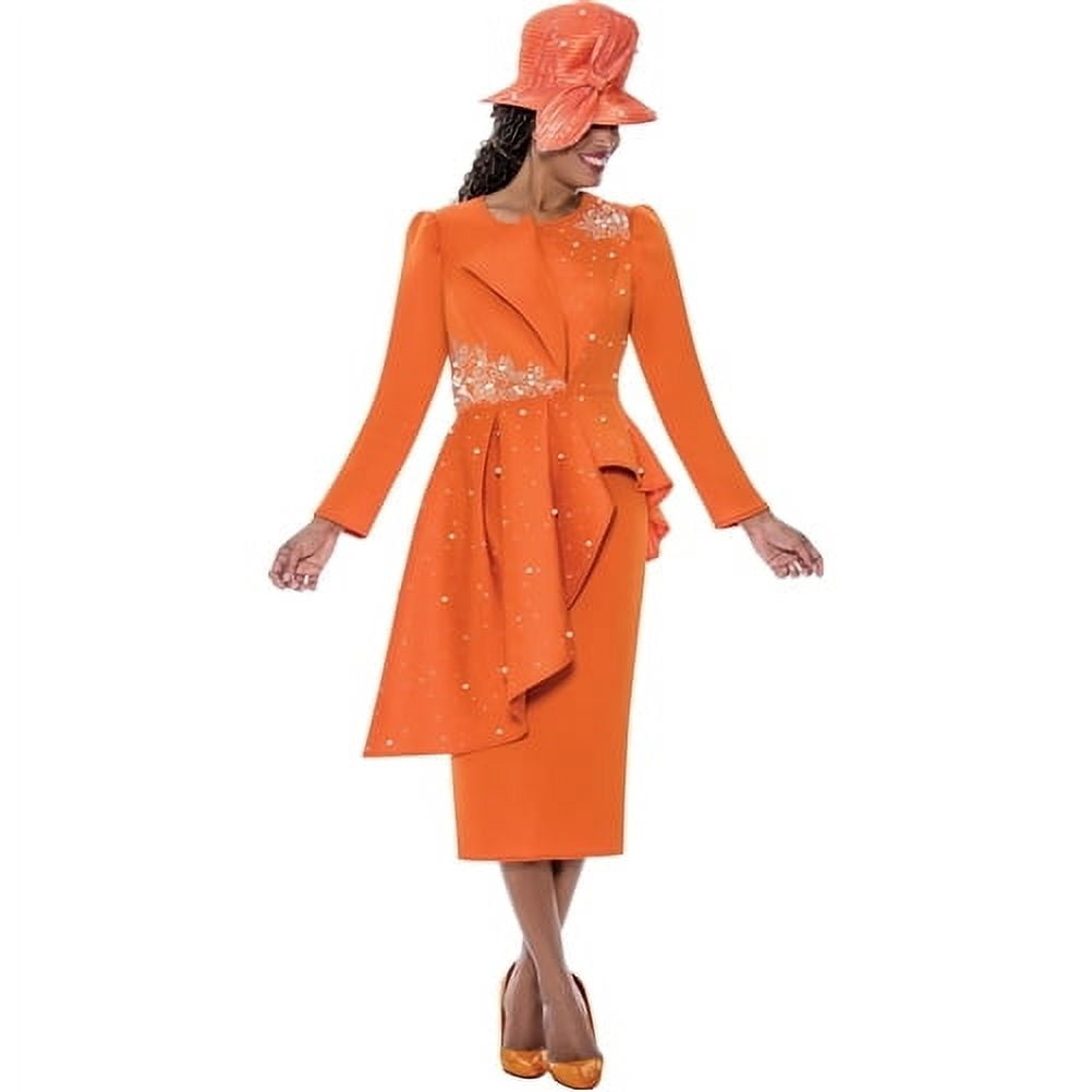 GMI Church Suit 2pc Scuba Hilo Pearl Crystal Embellished Skirt Suit ...