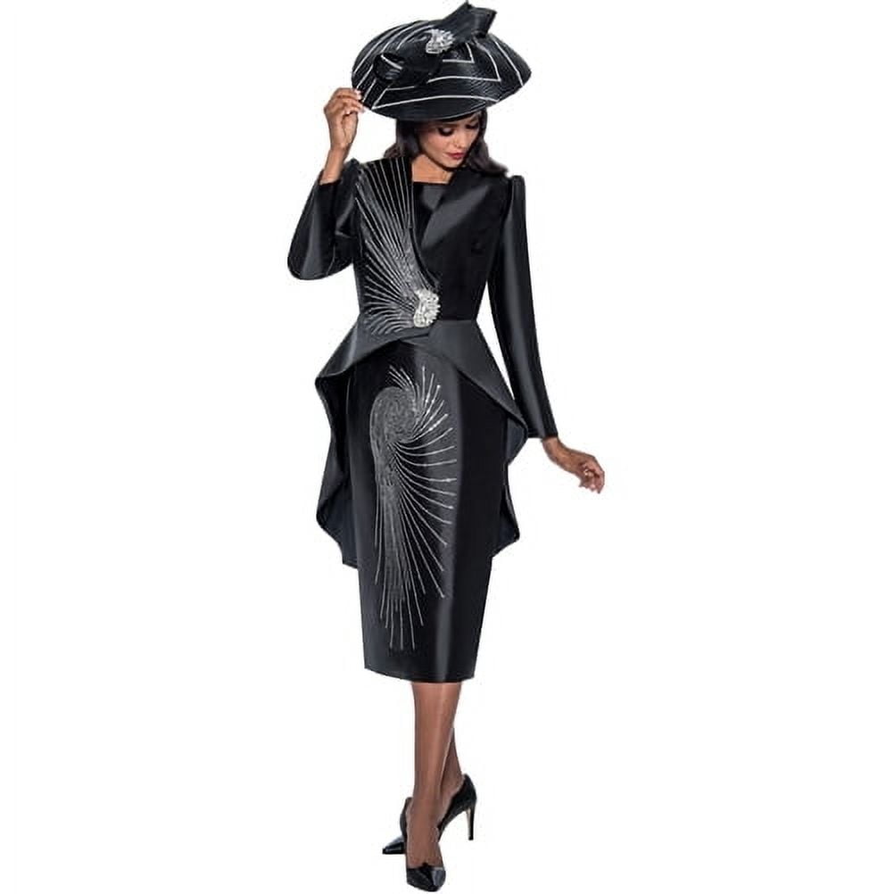 GMI Crystal Pattern Church Suit 3-PC Skirt Suit for Church Weddings ...