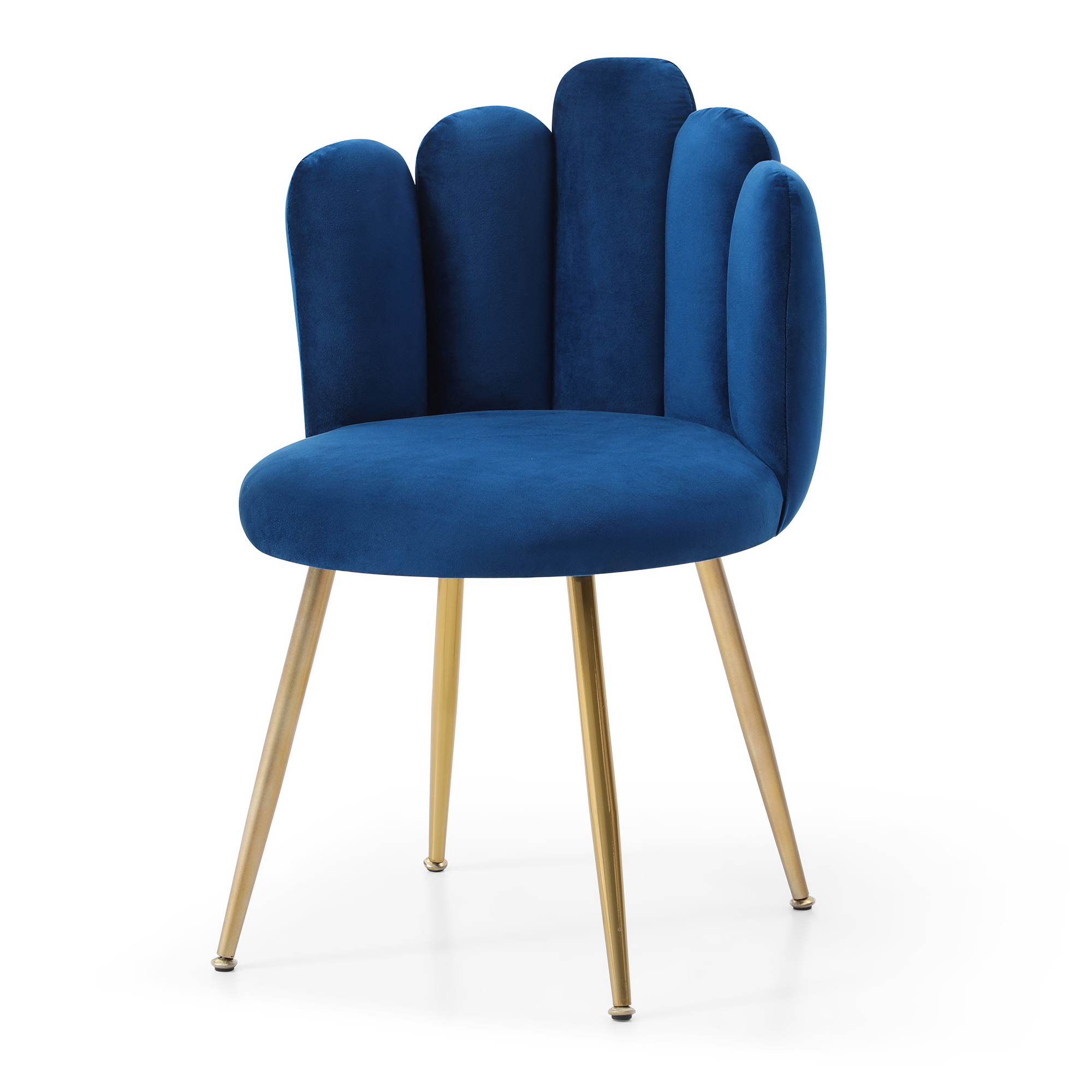 GMLFVUIPLJ Modern Shell Back Dining Chairs, Cream Velvet Upholstered ...