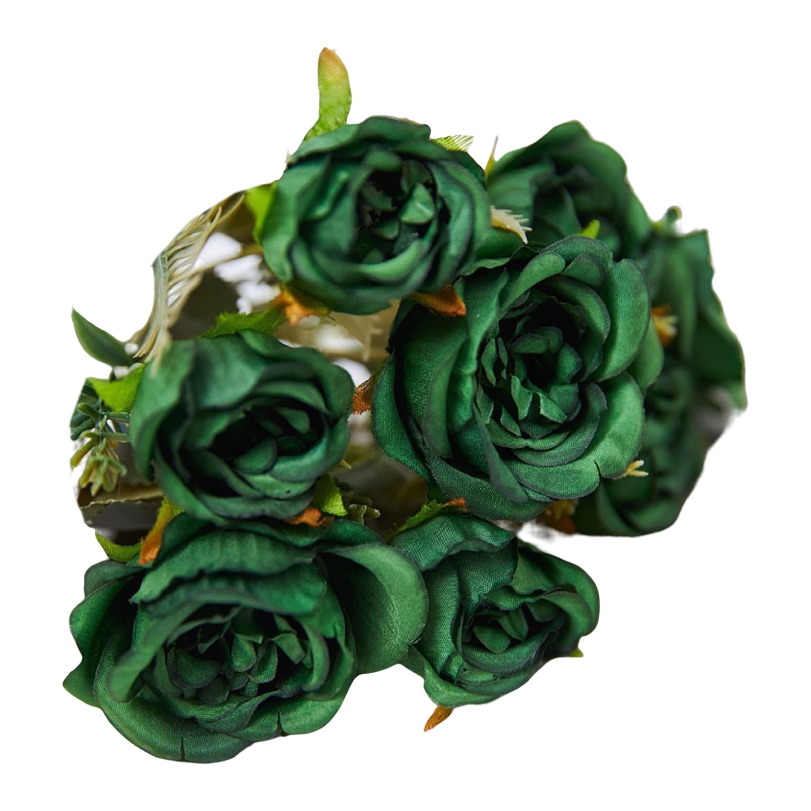 GMMGLT 11.81" Artificial Silk Dark Green Rose Wedding Bouquet - Walmart.com