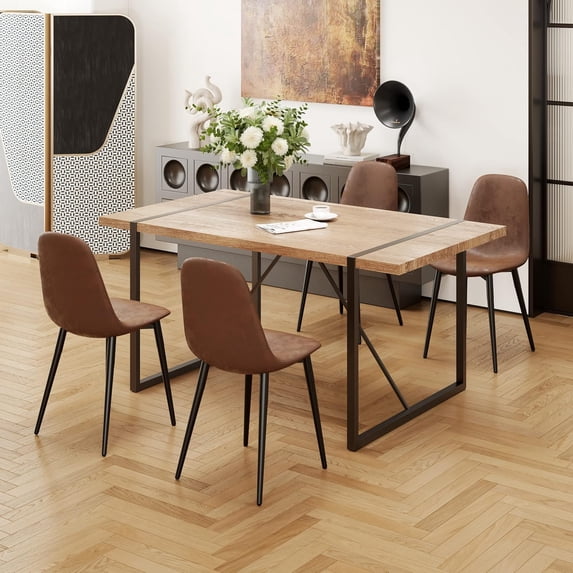 GMNIU Dining Table Set for 4, Modern 55'' Wood Dinette Table Set for 4 ...