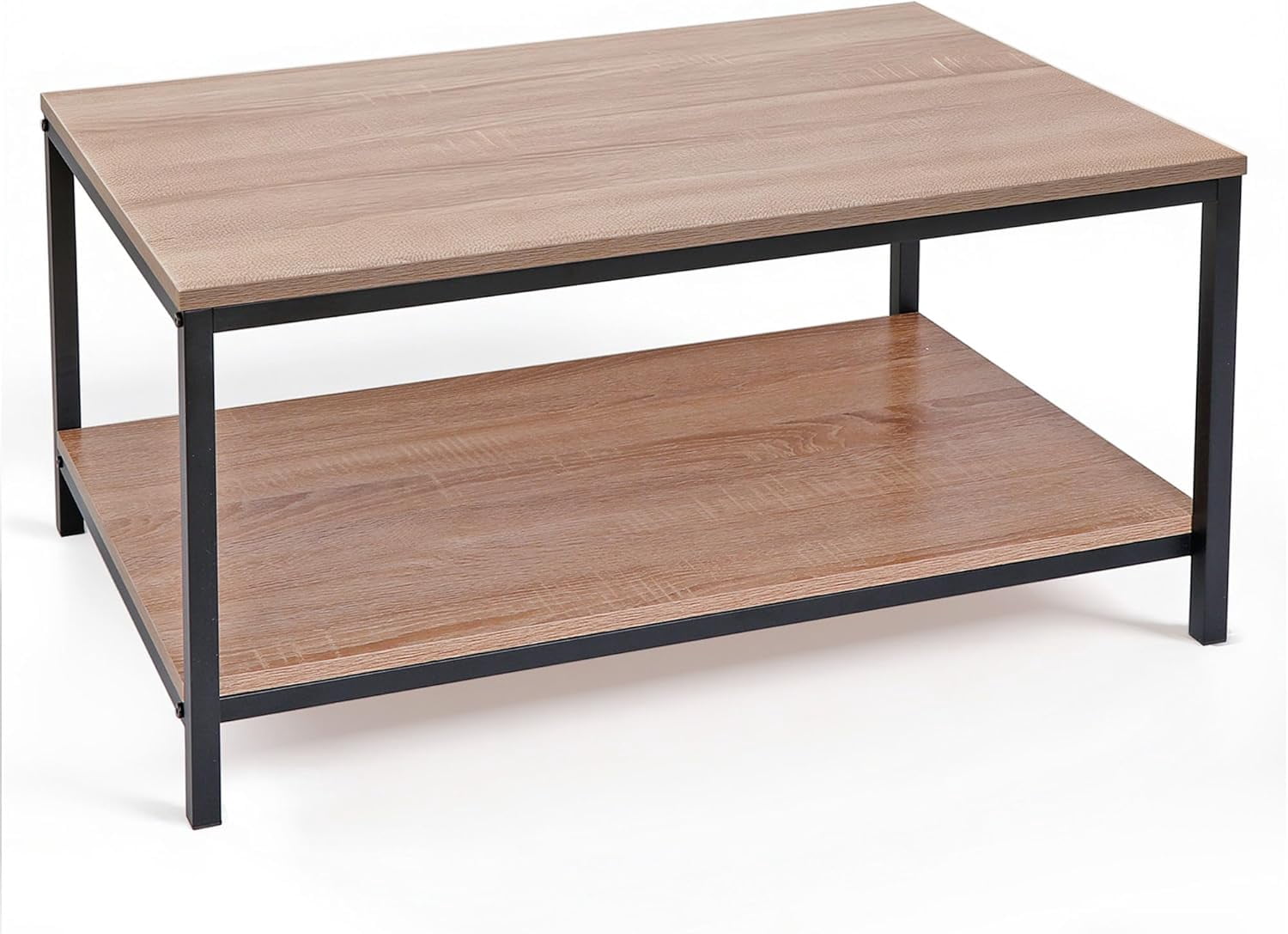 GMNIU Lane 2-Tier Industrial Coffee Table with Storage Shelf for Small ...