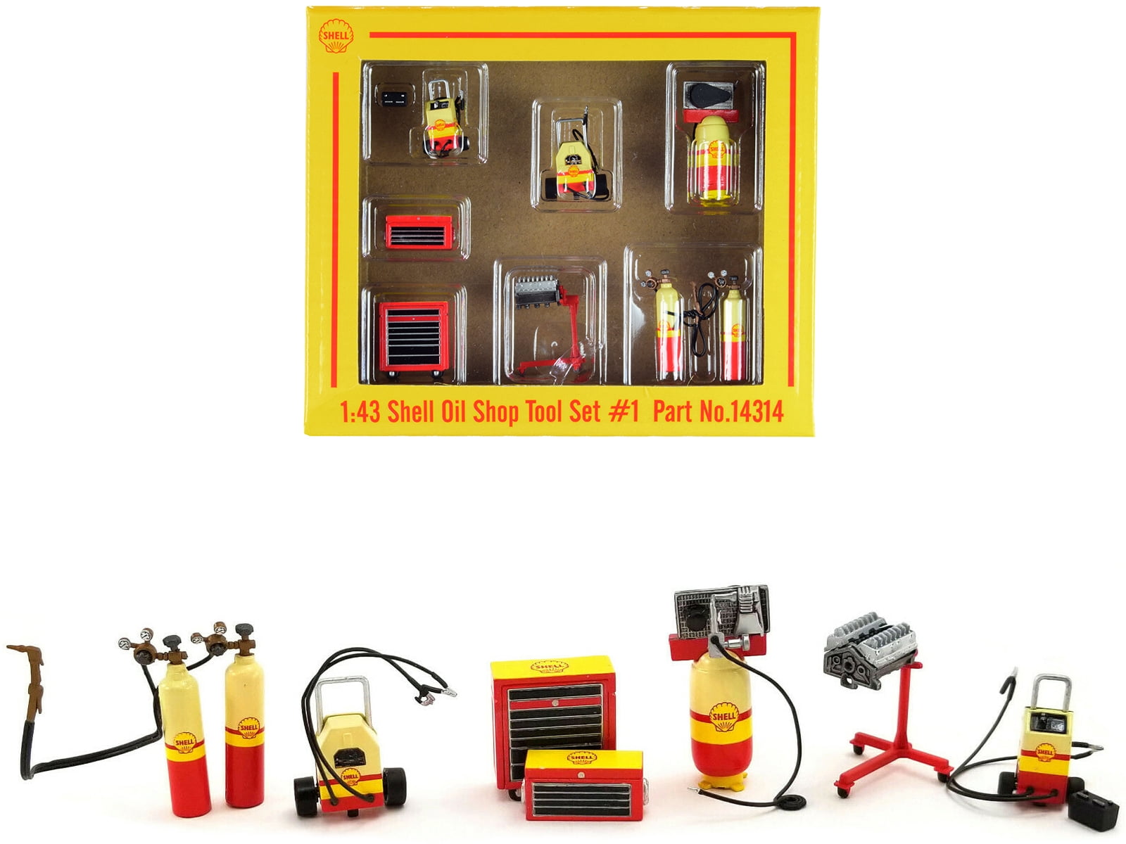 "Shell Oil" Shop Tools Set of 7 pieces 1/43 Diecast Models by GMP ...