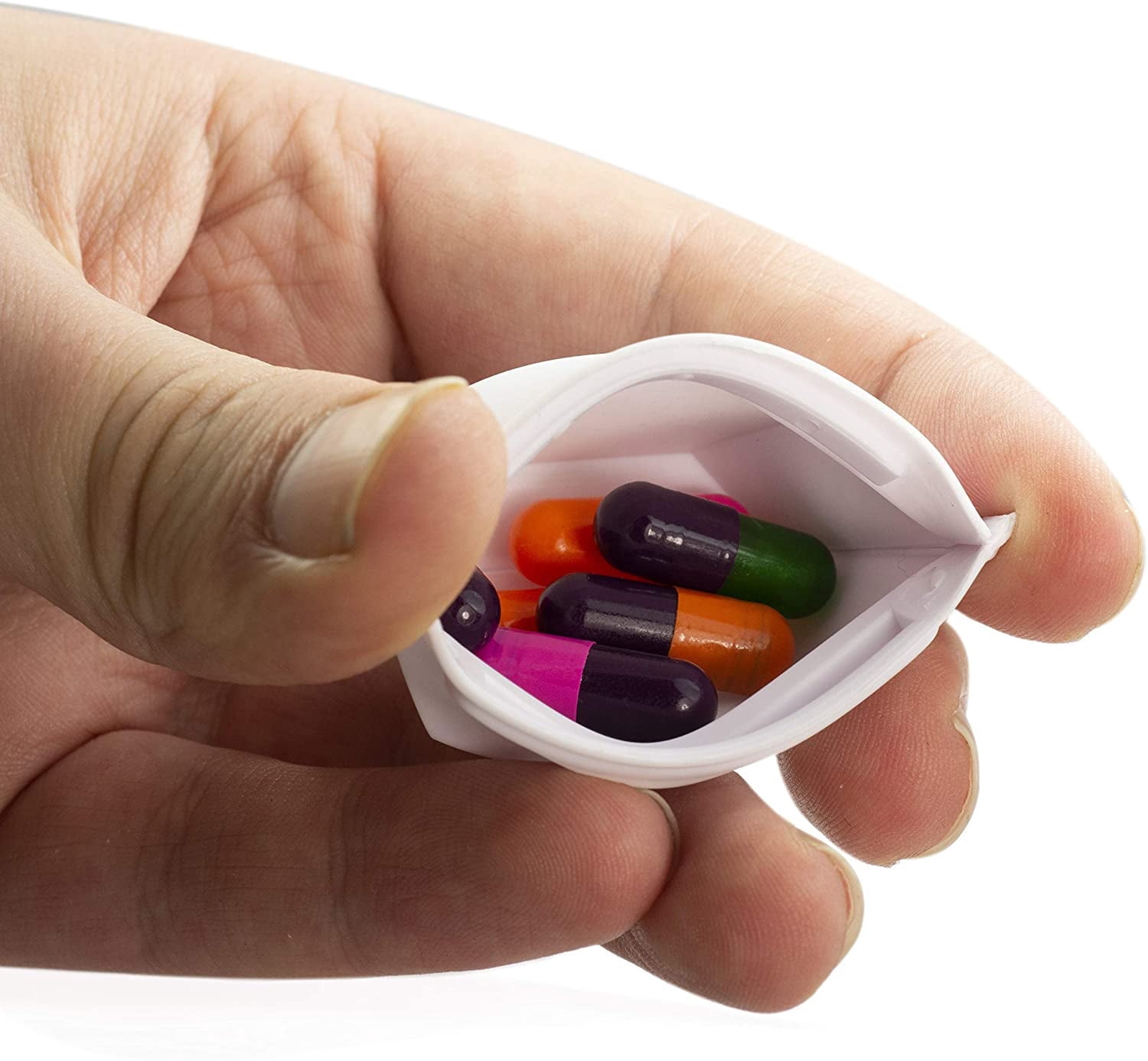 GMS, Squeezable Pocket Pill Case, Holds 28 Pills, Travel Compact ...