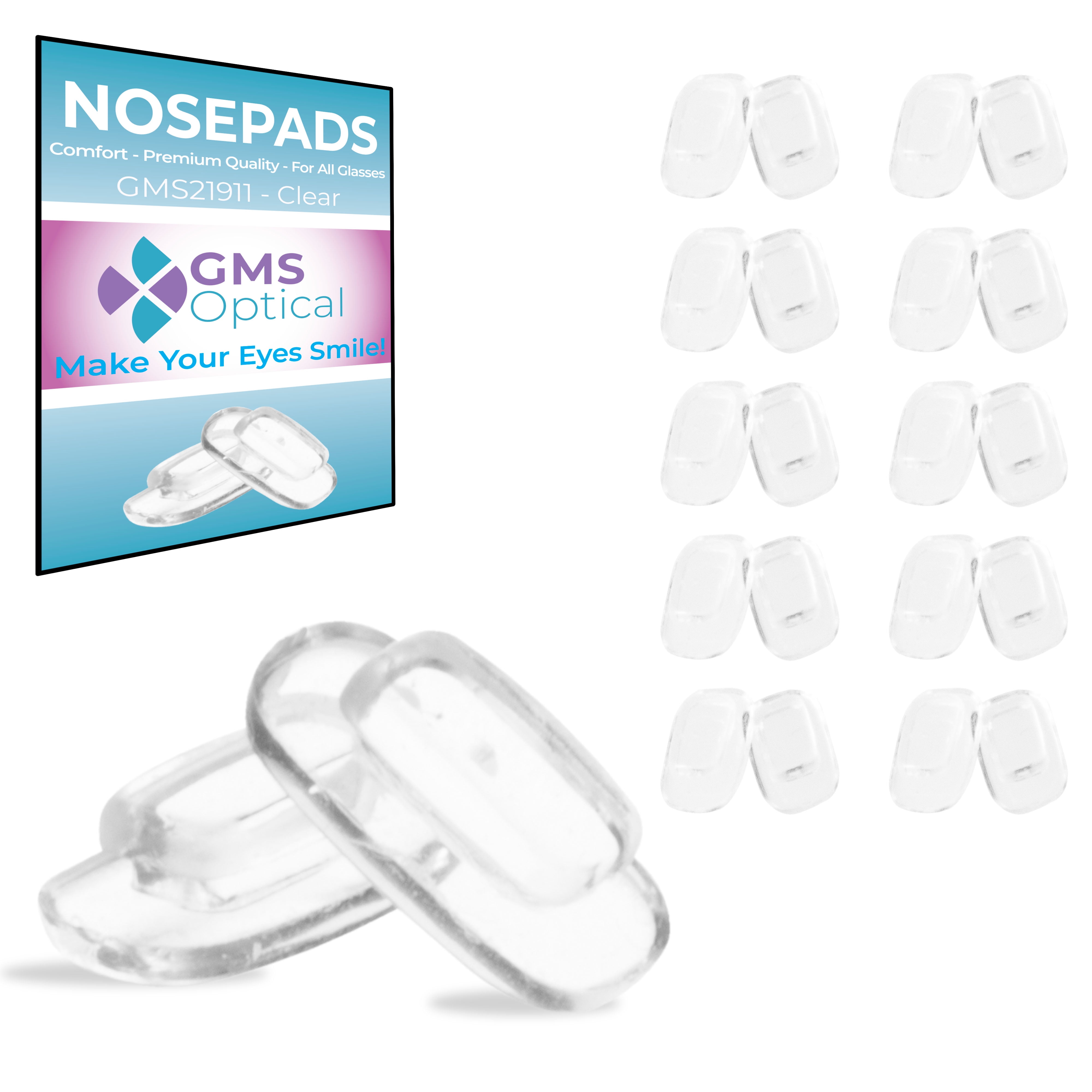 GMS Optical® Premium Grade Soft Silicone - Rectangle Shaped Nose Pads ...