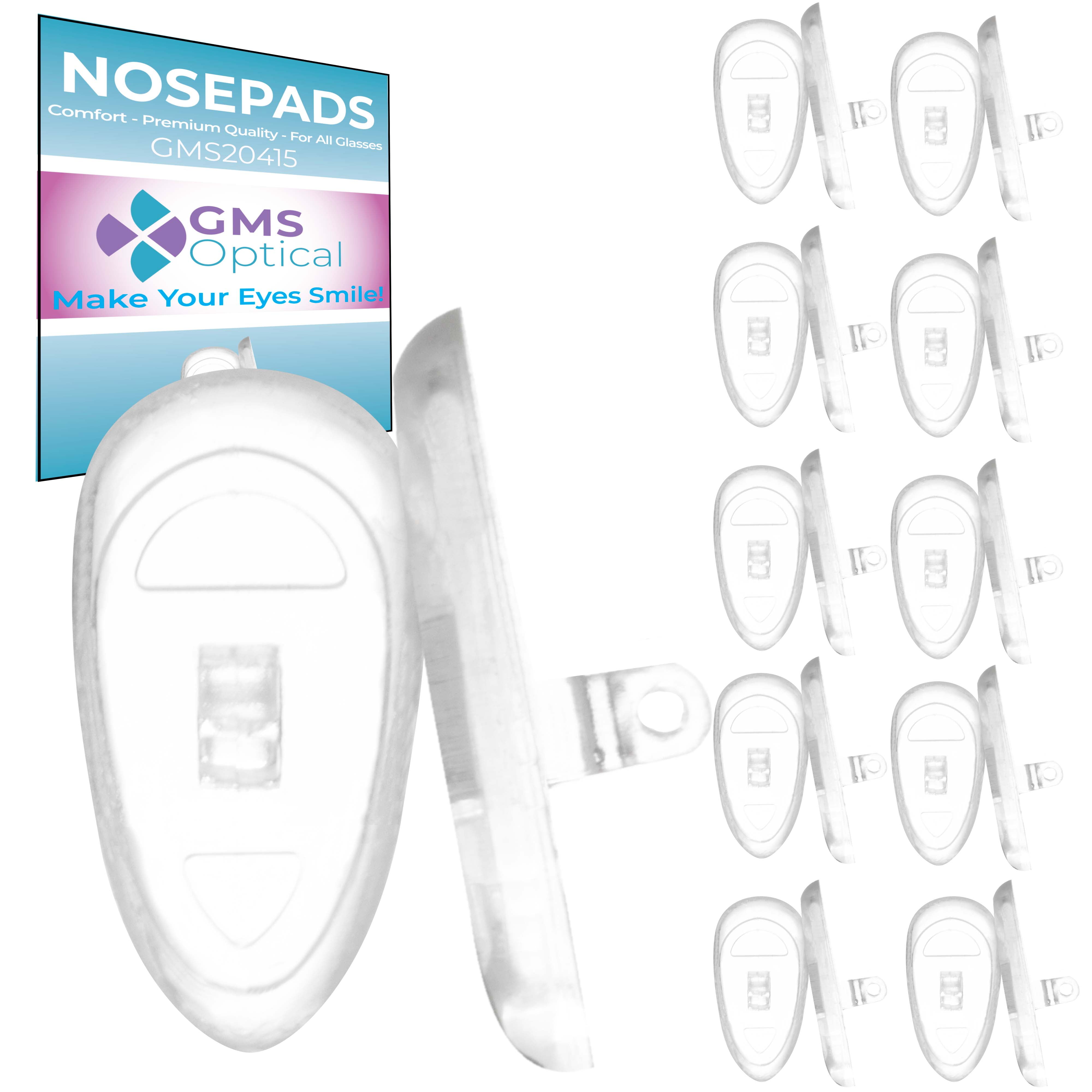 GMS Optical Anti-Slip Tear Drop Silicone Nose Pads for Eyeglasses and ...