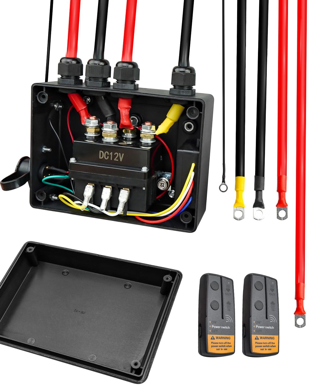 GMURA Pre-Wired Winch Control Box Kit, 12V 500A Winch Solenoid Contactor Relay & Wireless Winch ...