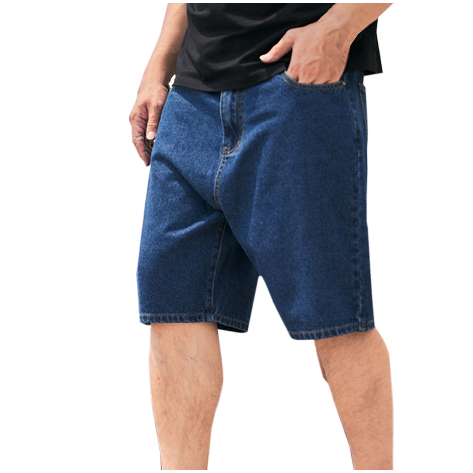 Gmwm Men Big And Tall Denim Shorts Elastic Mens Beach Shorts With
