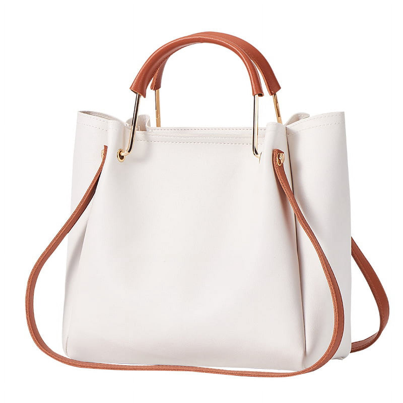 GMYLE Women's Synthetic Leather Bucket Handbag, White - Walmart.com