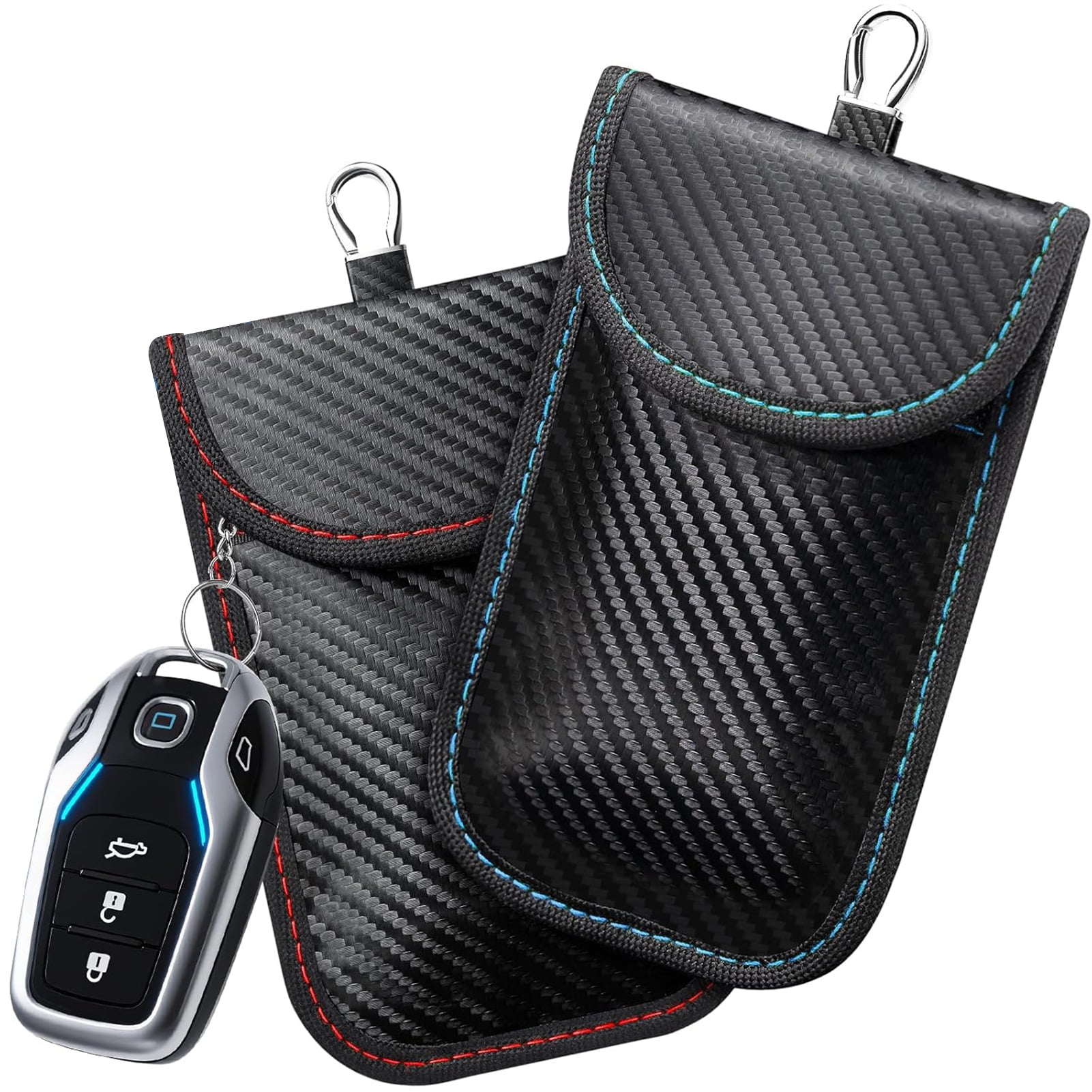 GMZW Faraday Key Fob Protector, 2 Color Faraday Bags for Car Keys, Safe ...