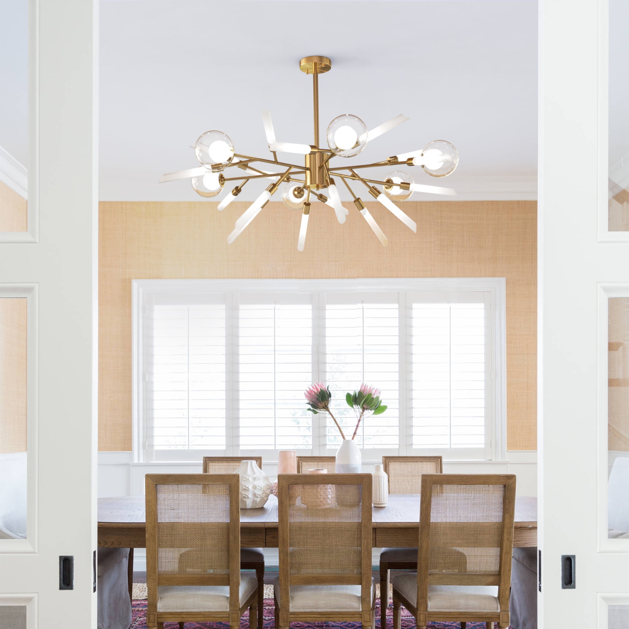 GMizon 39-inch luxury modern glass chandelier, 24-light dining room ...