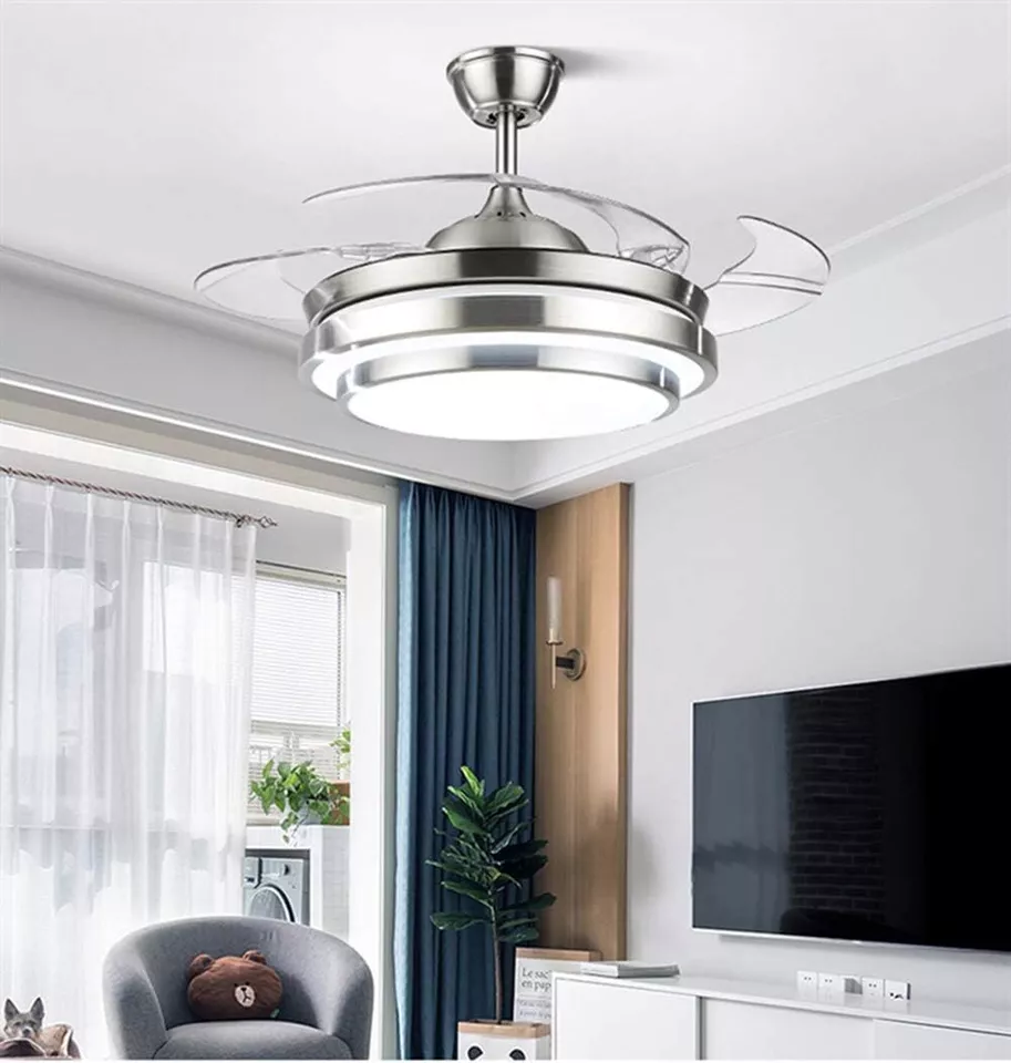 GMizon 42 inch light luxury modern inverter invisible ceiling fan light ...