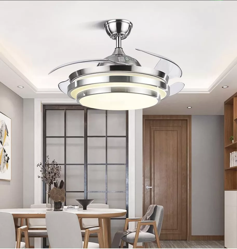 GMizon 42 inch light luxury modern inverter invisible ceiling fan light ...