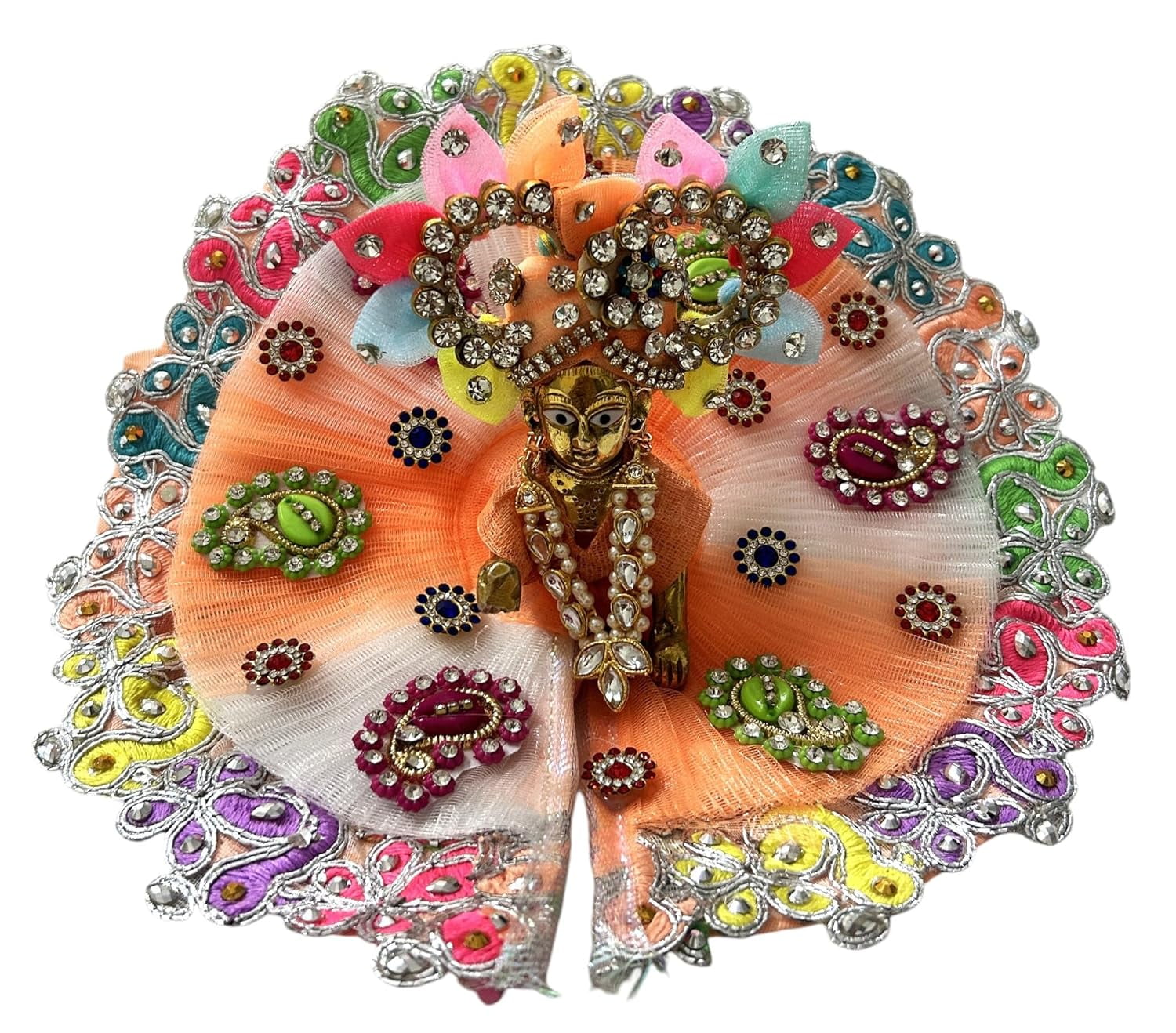 GN Stores Fancy Laddu Gopal Ji Dress for Festival with Matching Cap Murti is not Included LG3 ...