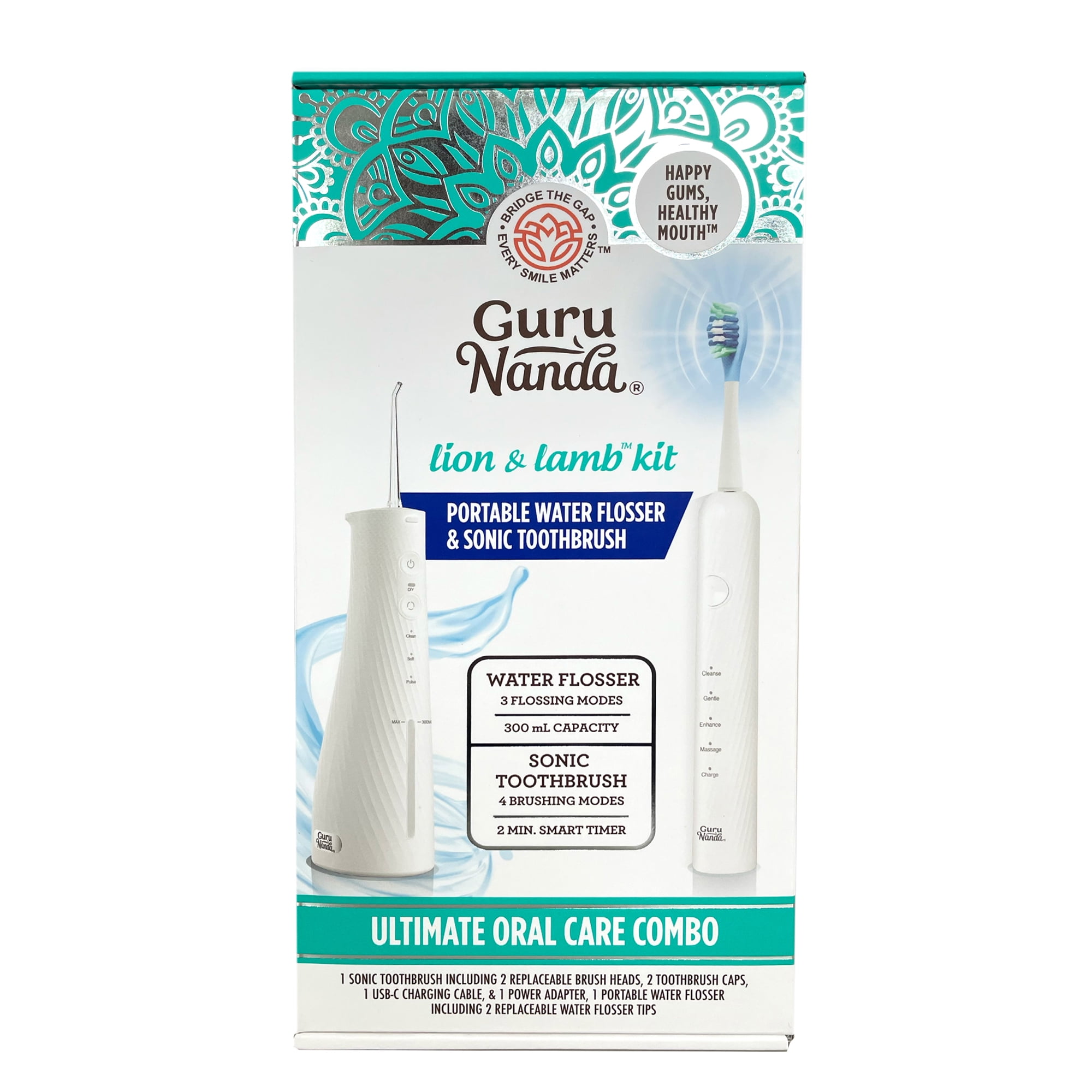 Gurunanda Lion & Lamb 2.0 - Electric Toothbrush and Water Flosser Combo ...