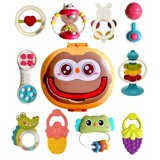 GN Universe Baby Rattle Toy Teether Set 10 PC Storage Box Non-Toxic Age ...