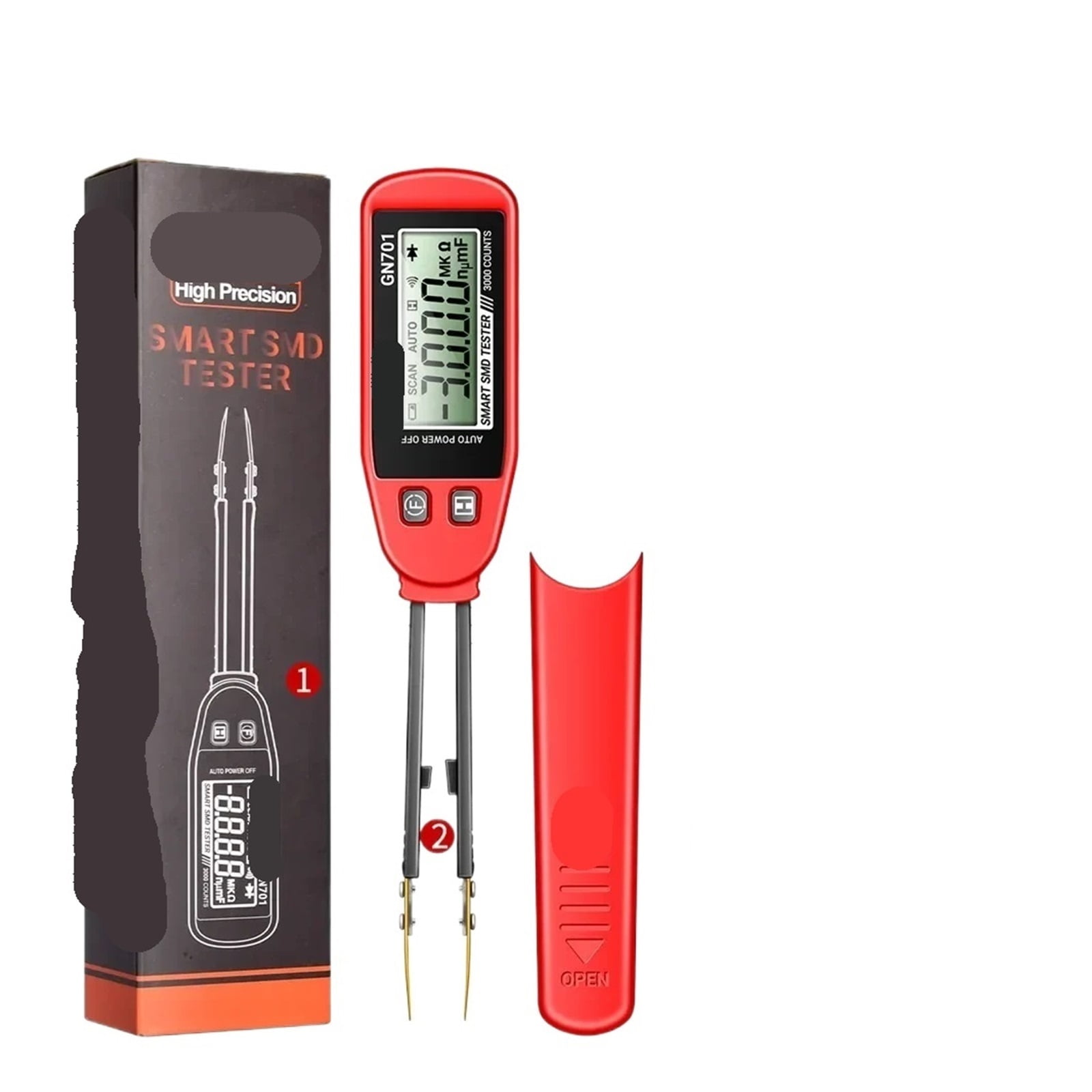GN701 Mini Smart Tweezer - LCR SMD ESR Tester for Resistance ...