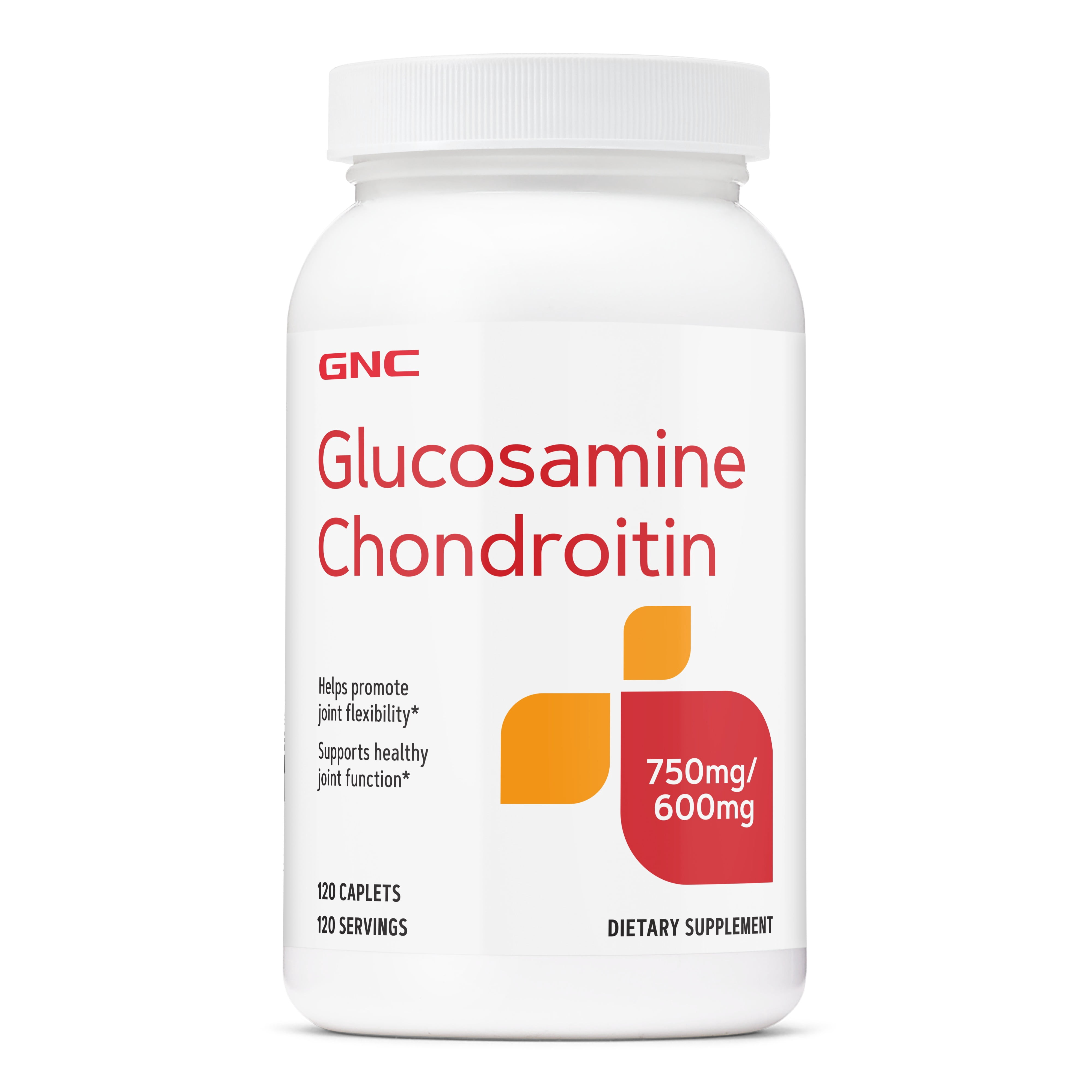 GNC Glucosamine 750 + Chondroitin 600, 120 Caplets (120 Servings ...