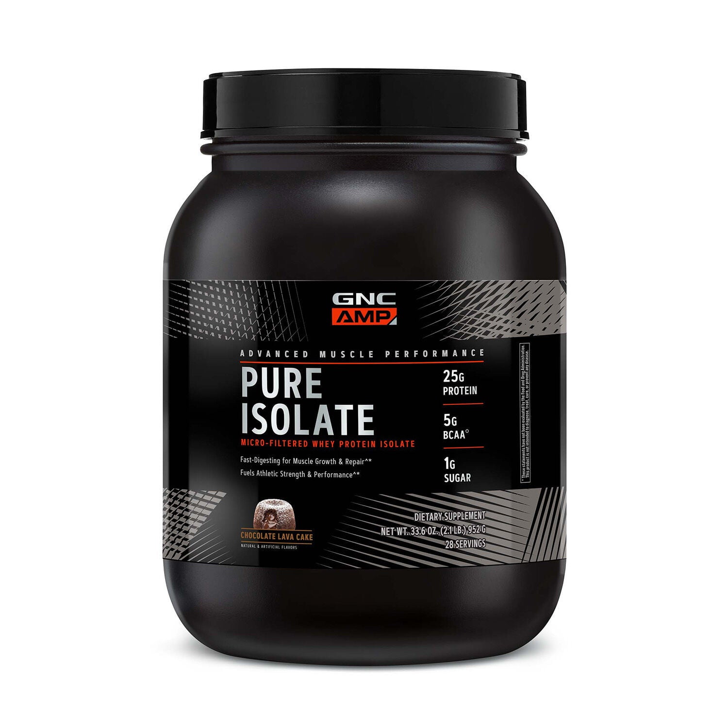 GNC AMP Pure Isolate Whey Protein Powder, Muscle Growth, Recovery, & Performance, 25g Protein ...