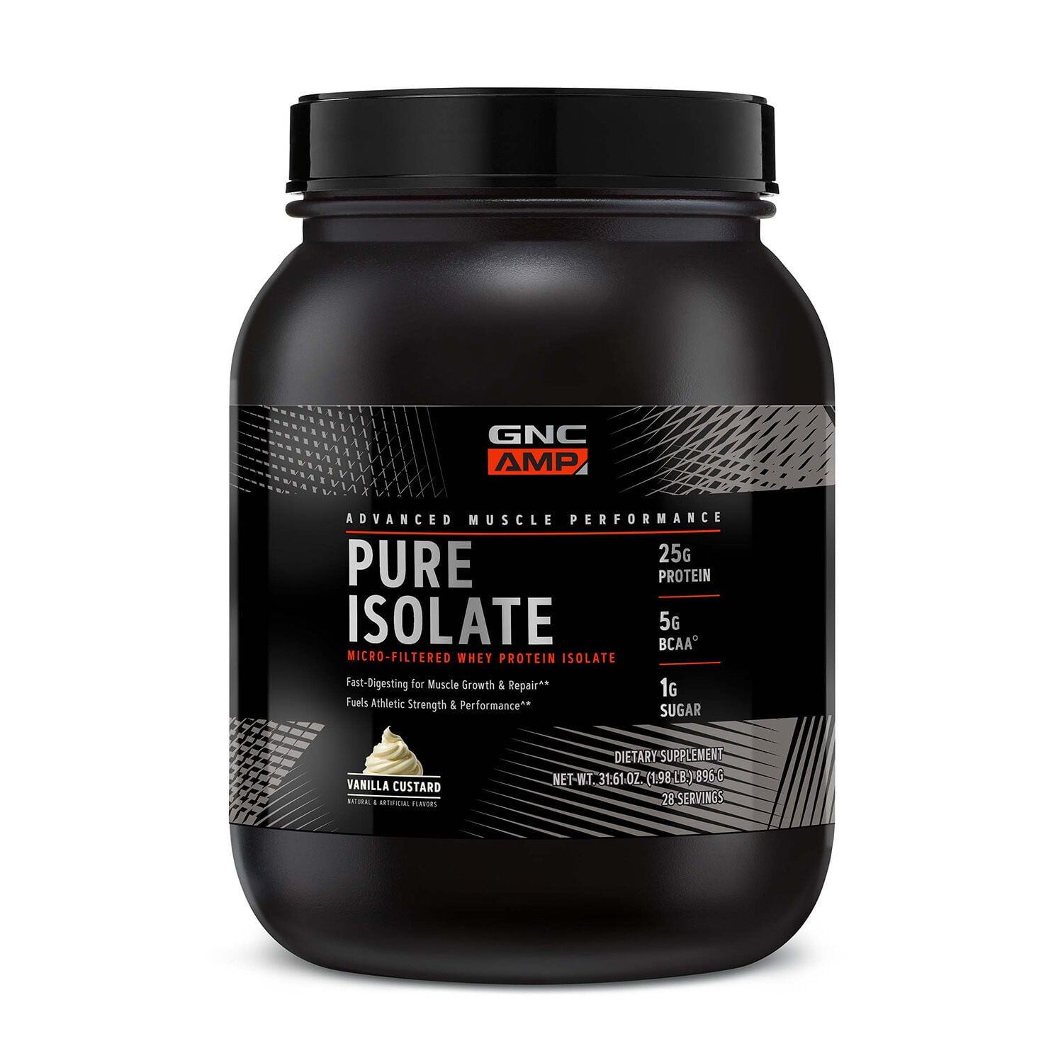 GNC AMP Pure Isolate Whey Protein Powder, Muscle Growth, Recovery ...